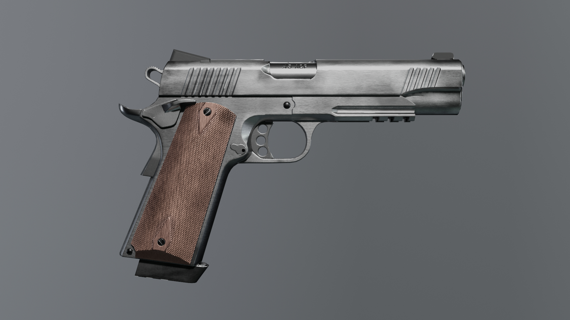 3D 1911 Pistol With Rail Model - TurboSquid 2030476