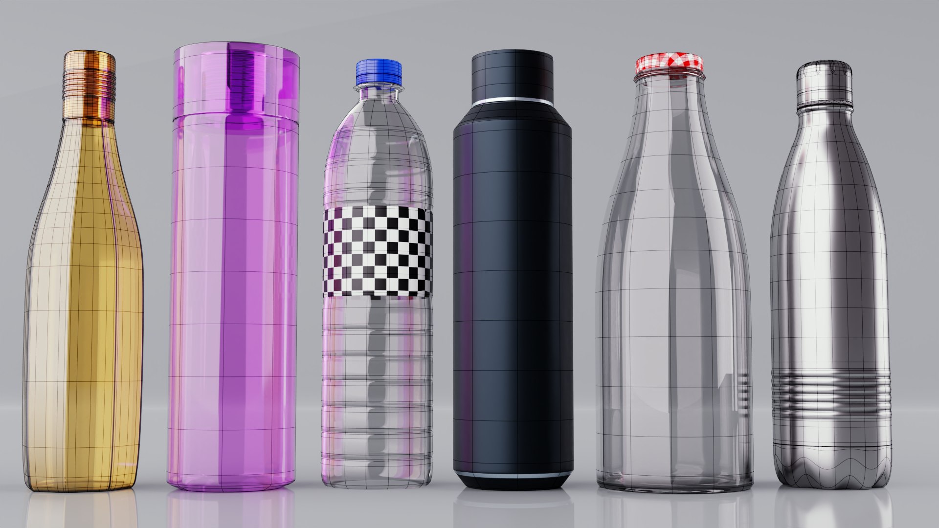 3D Water Bottle Pack model - TurboSquid 2070666