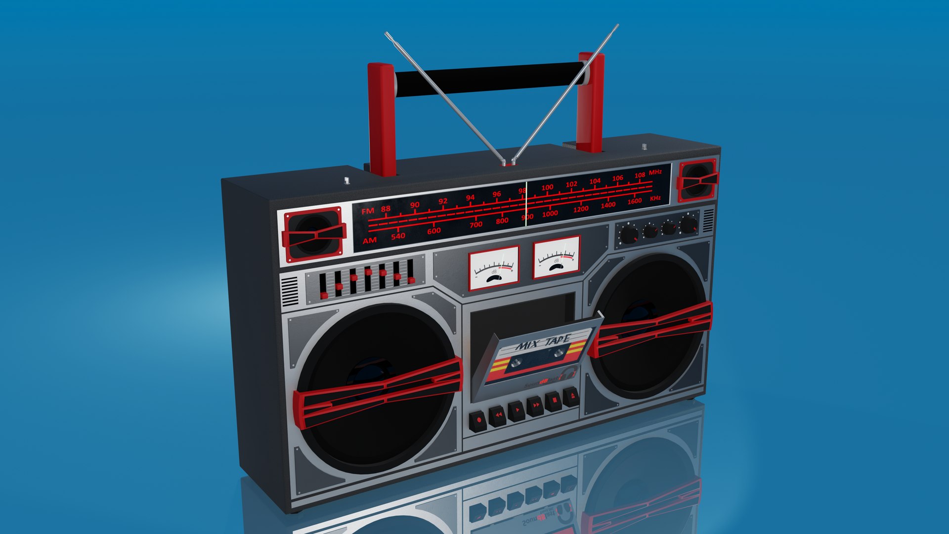 3D Retro BoomBox - TurboSquid 2352085