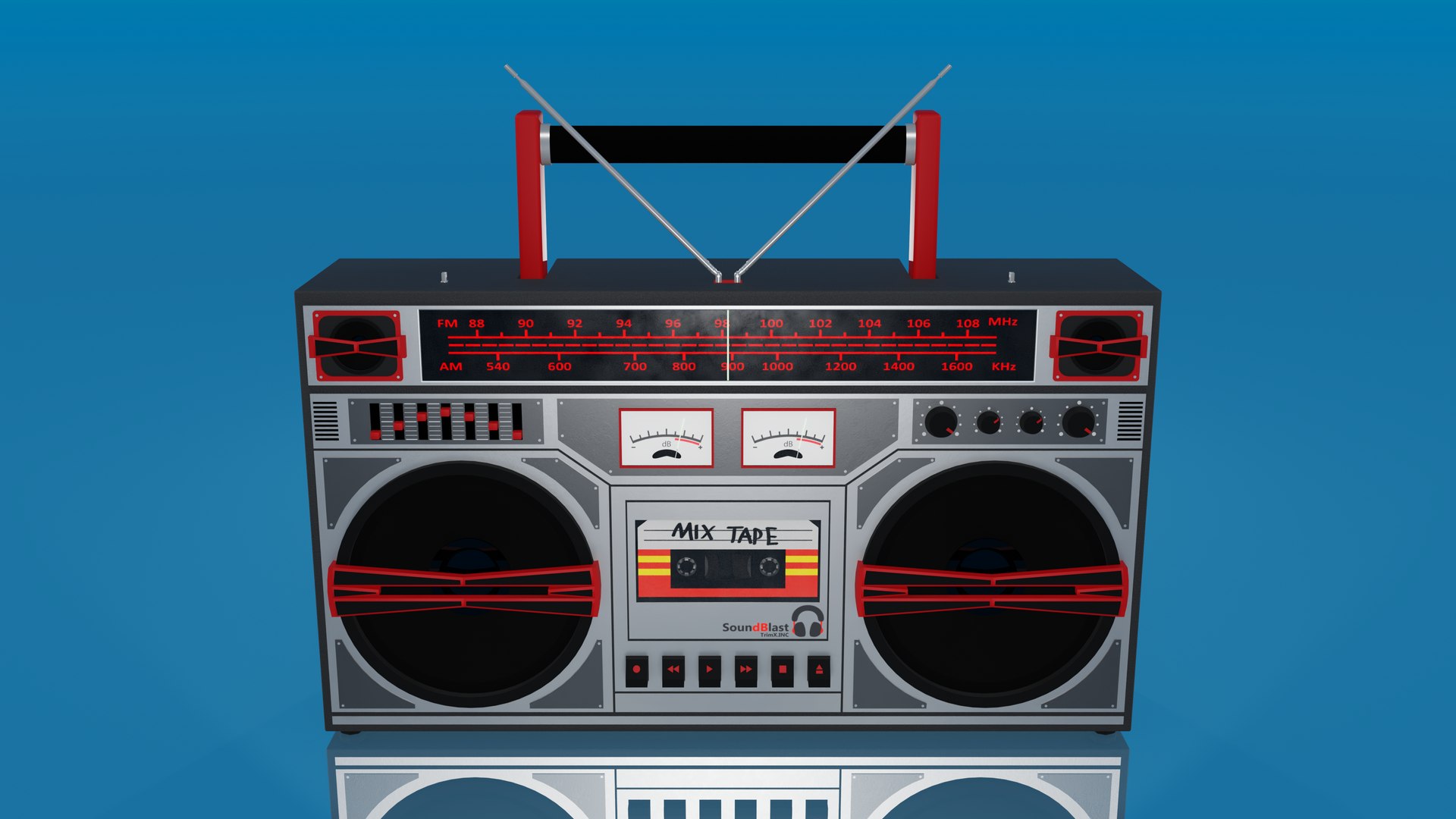 3D Retro BoomBox - TurboSquid 2352085