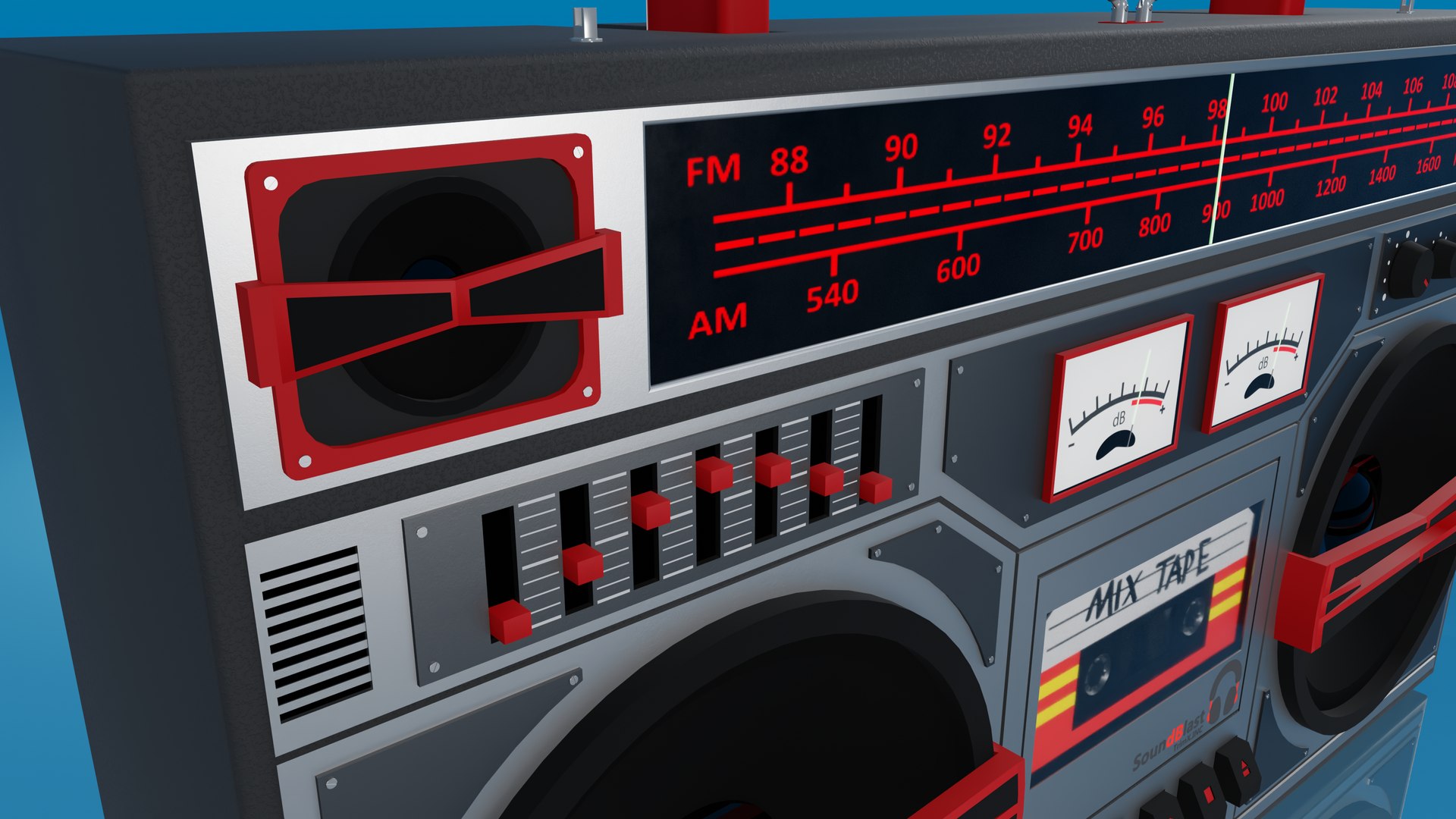 3D Retro BoomBox - TurboSquid 2352085