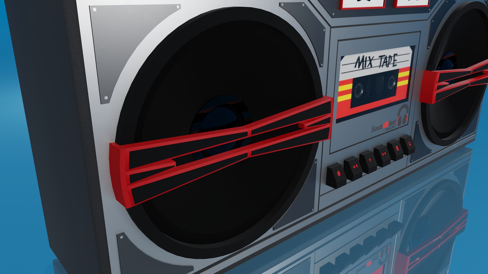 3D Retro BoomBox - TurboSquid 2352085