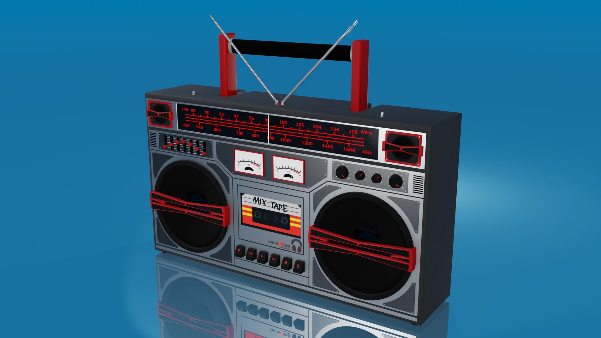 3D Retro BoomBox - TurboSquid 2352085
