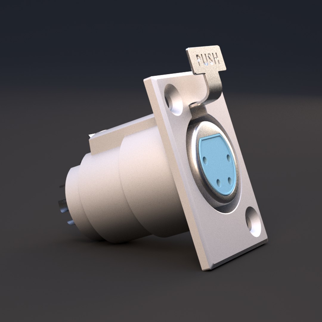 4-pin Xlr Socket 3d 3ds