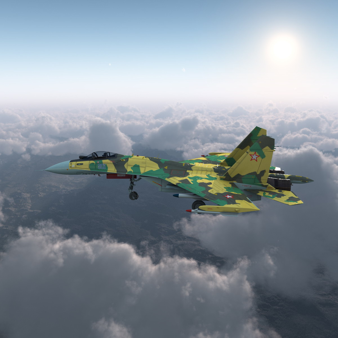 Russian Sukhoi Su-35 Fighter 3d 3ds