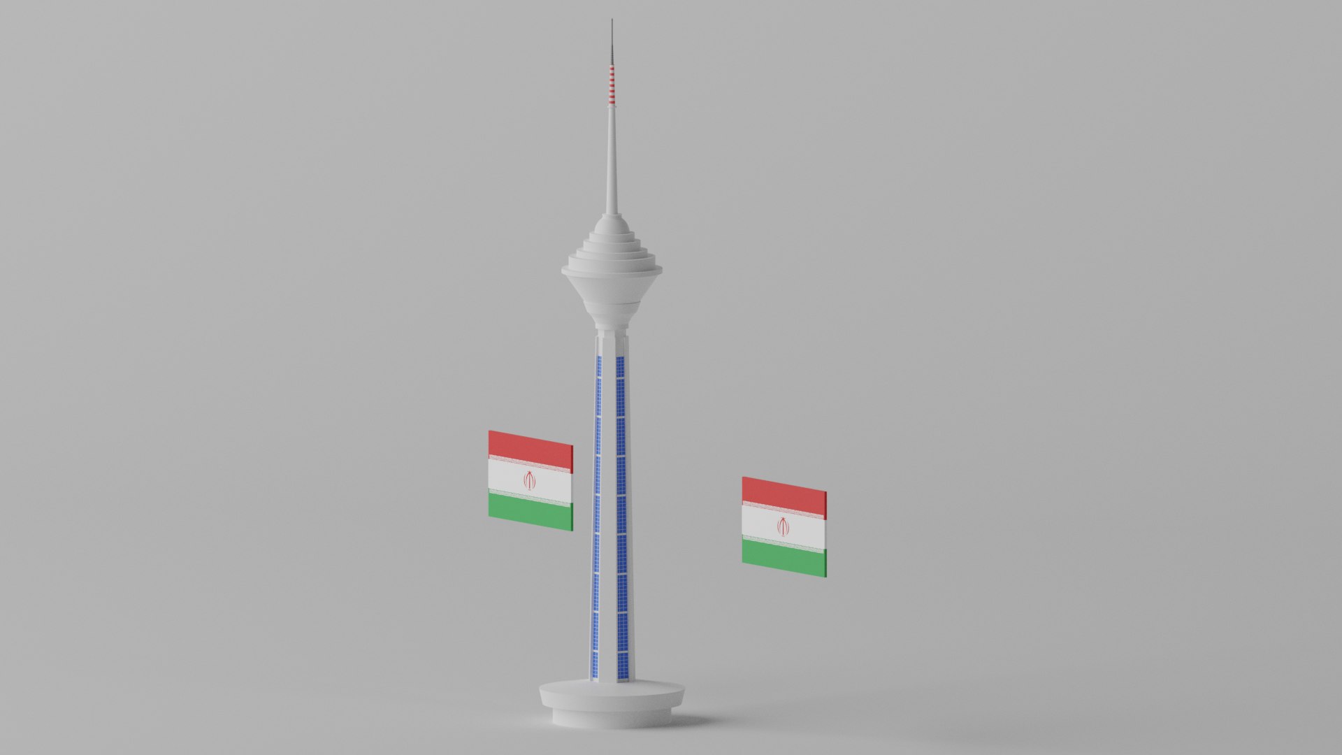 Cartoon Milad Tower Tehran Iran Landmark Model - TurboSquid 2176485