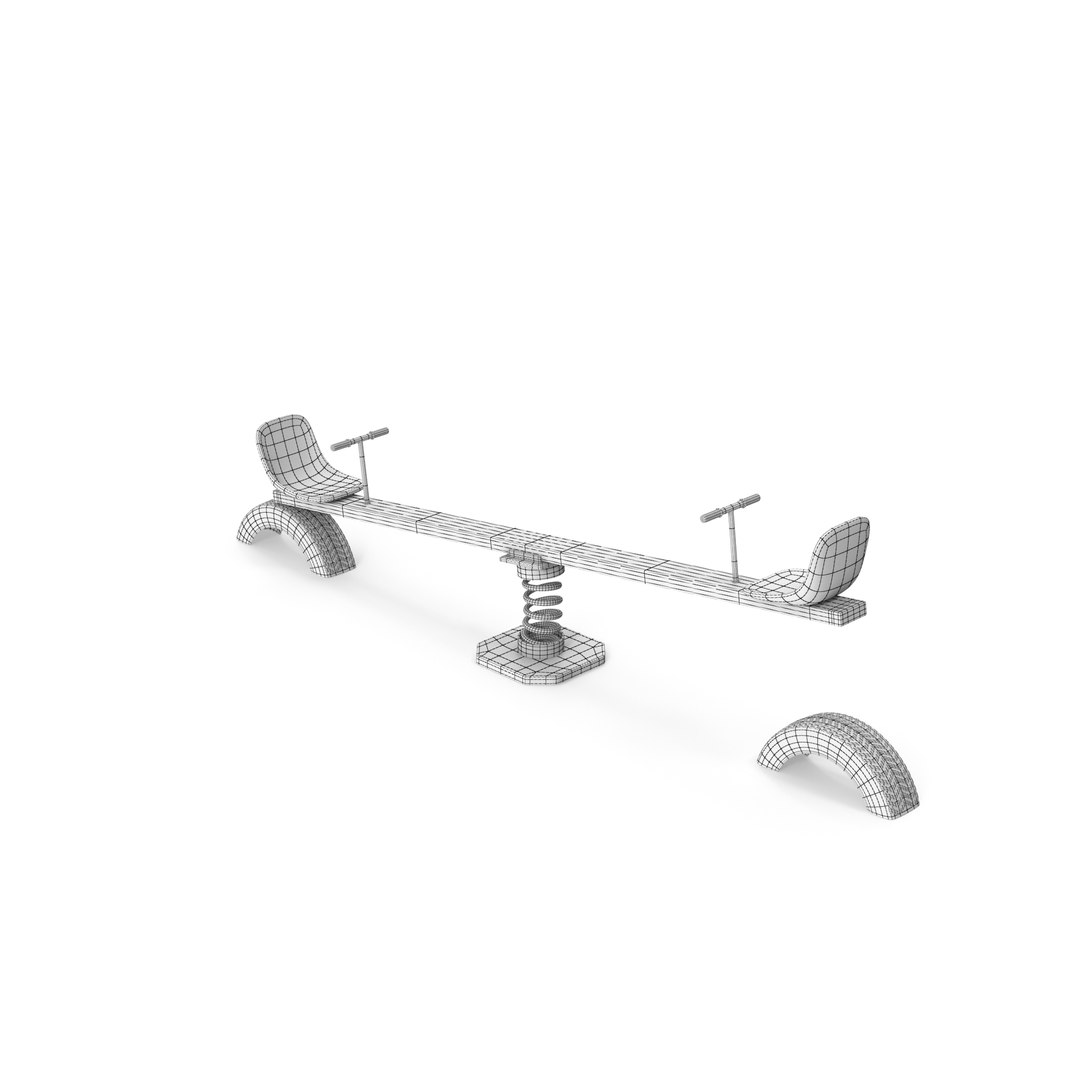 3D Red Playground Seesaw Model - TurboSquid 2182854