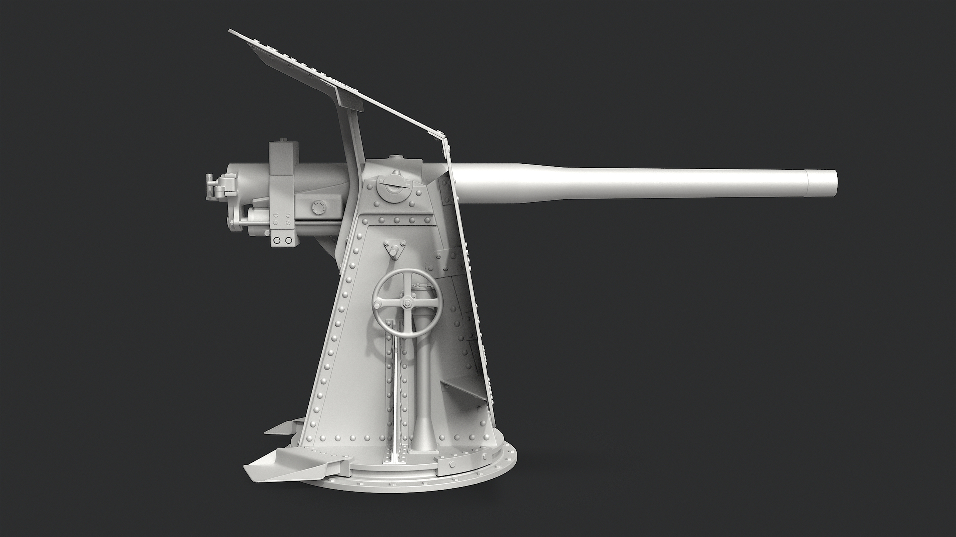 3D Model QF 12-pounder Naval Anti-aircraft Cannon - TurboSquid 1919329
