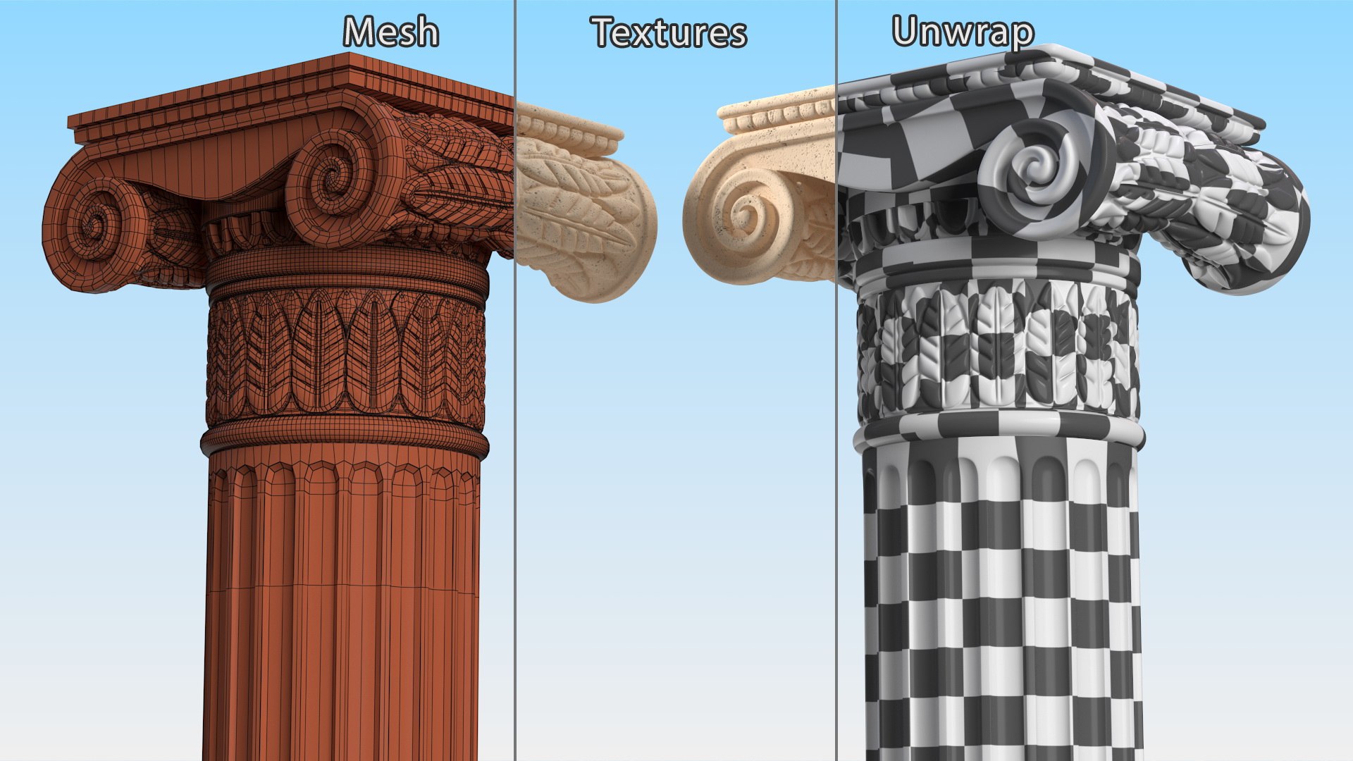 3D Greek Column Ionic Order Model - TurboSquid 2144477