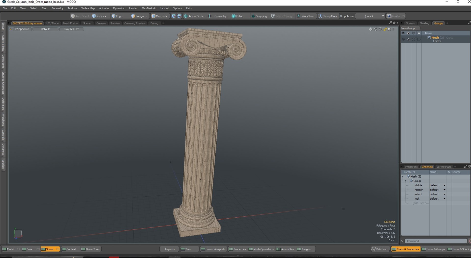 3D Greek Column Ionic Order Model - TurboSquid 2144477