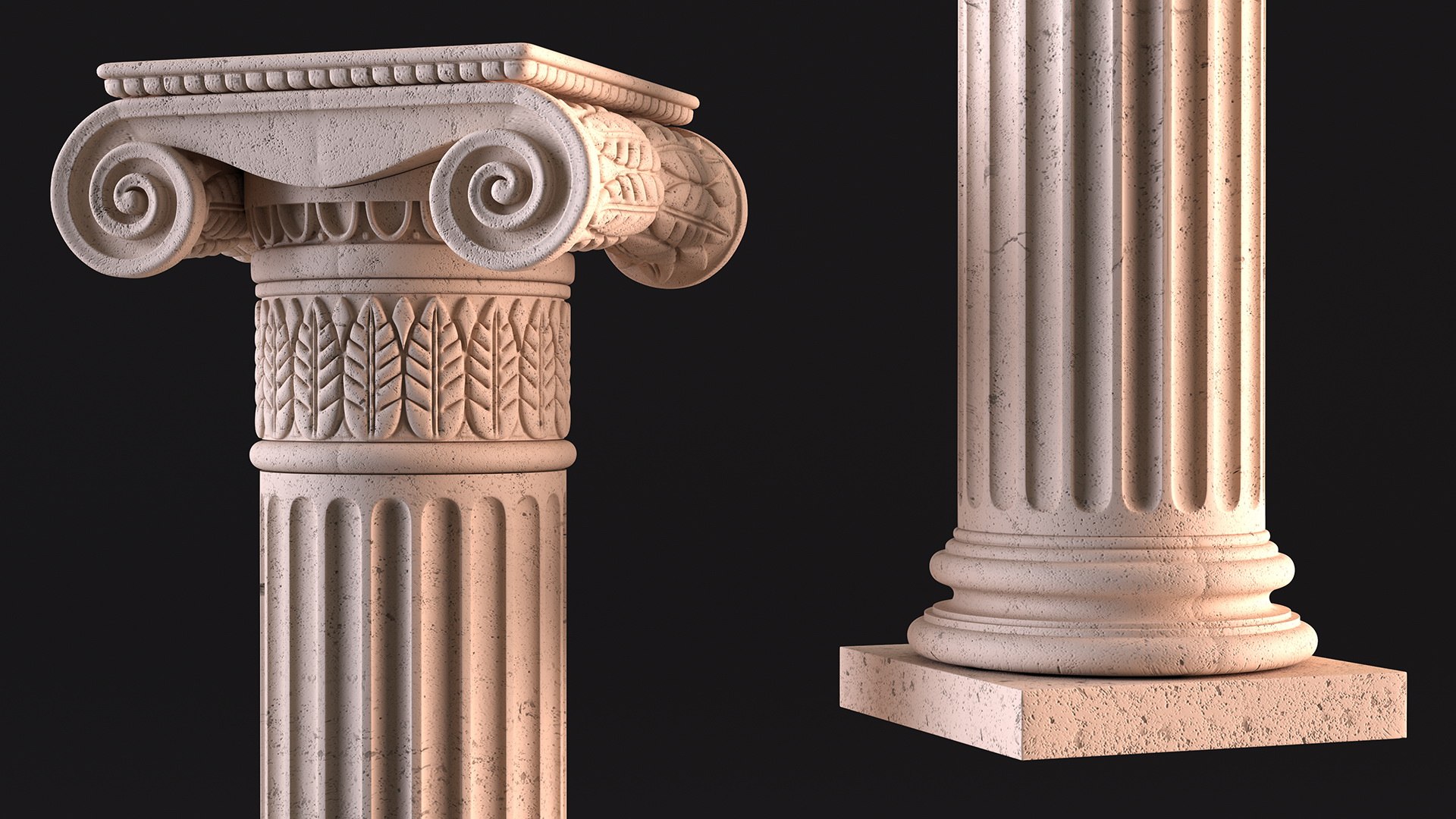3D Greek Column Ionic Order Model - TurboSquid 2144477