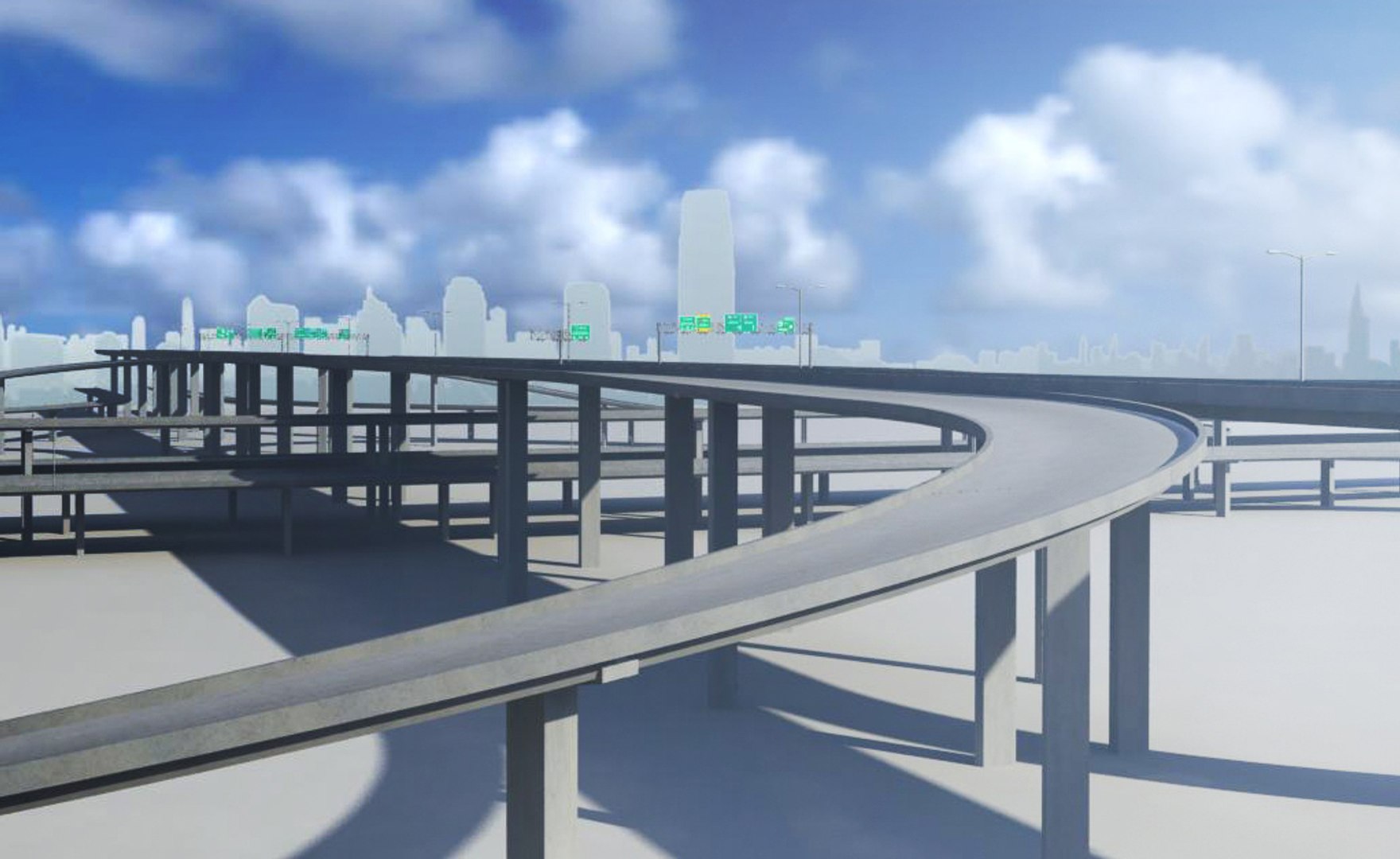Freeway Roads Street 3D Model - TurboSquid 1339729