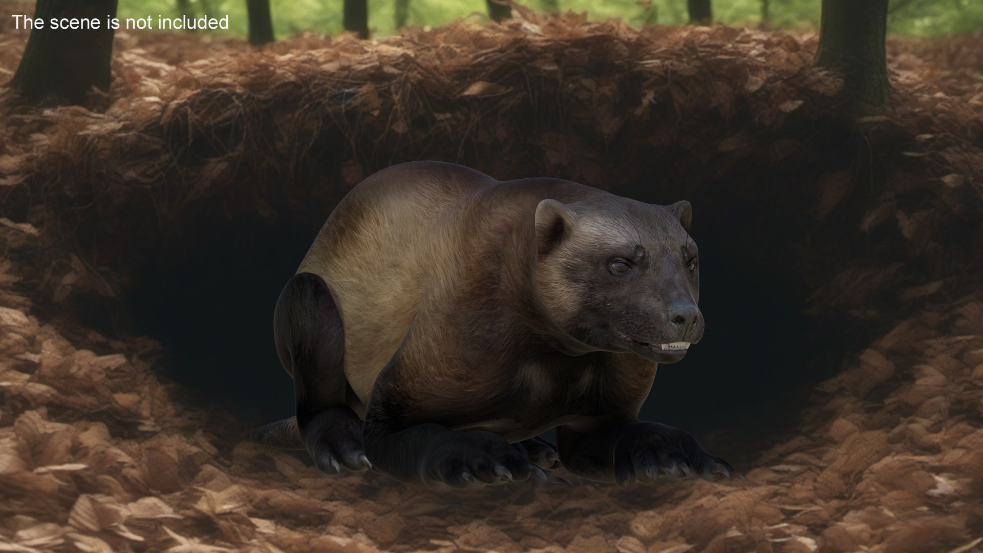 Wolverine Dark Color Lying Down Pose 3D Model - TurboSquid 2130600