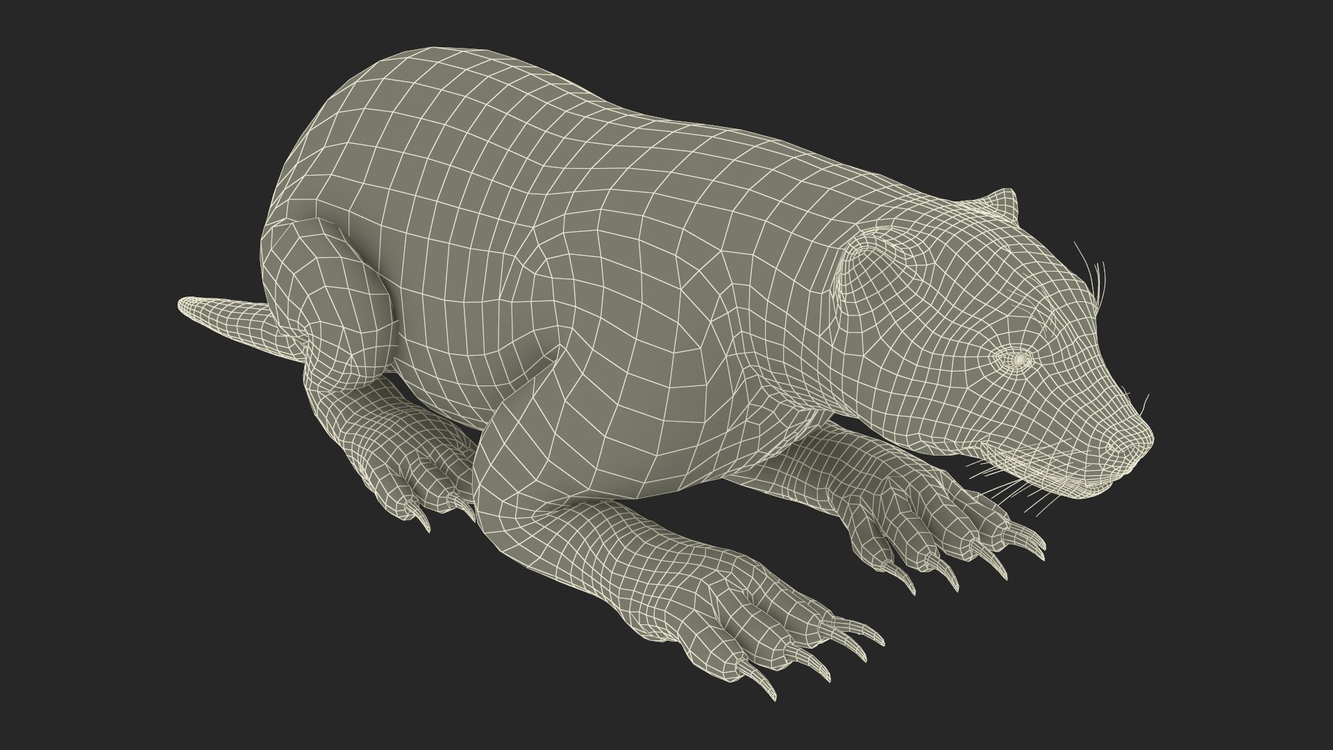 Wolverine Dark Color Lying Down Pose 3D Model - TurboSquid 2130600