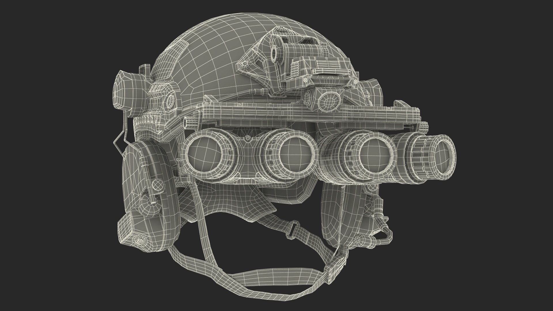 3D Model Helmet With Night Vision Goggles Grey Camo - TurboSquid 2272722