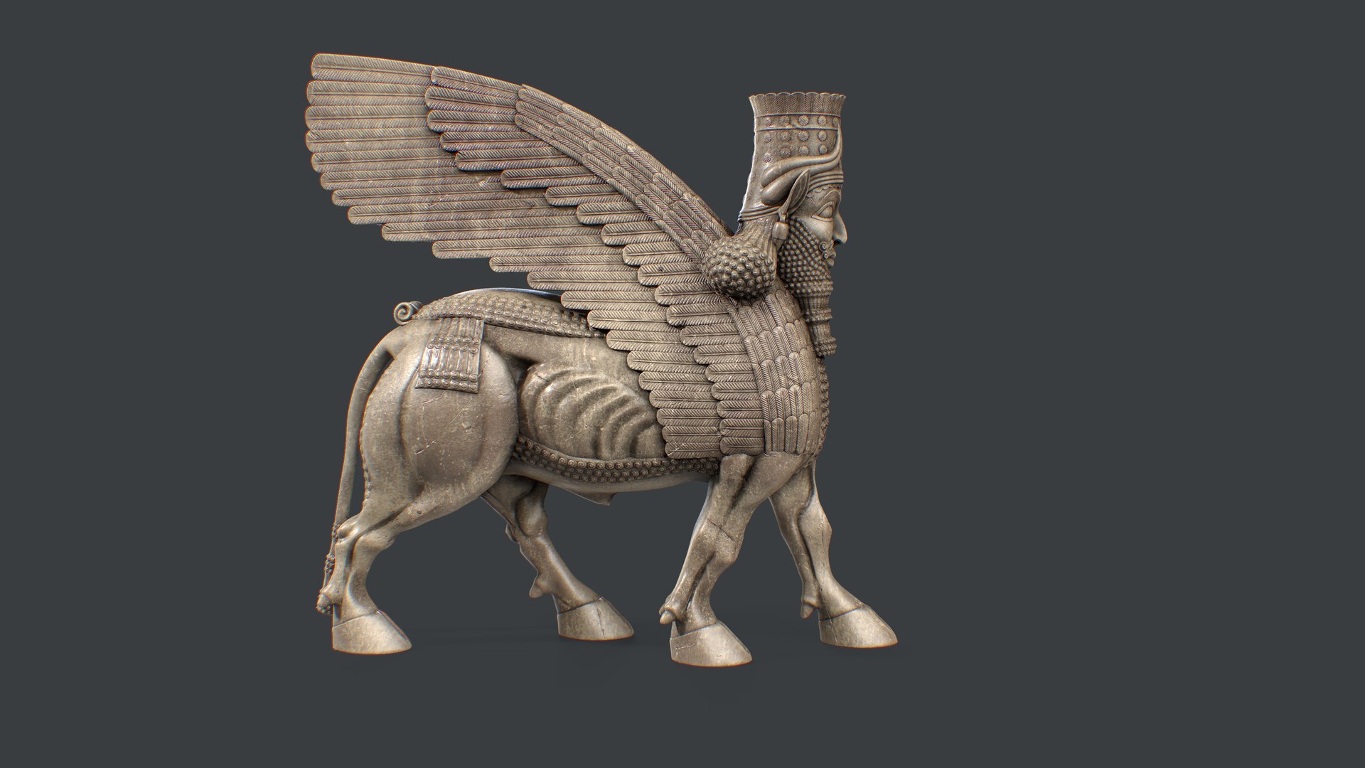 3D Historical Assyrian Lamassu Sculpture Model - TurboSquid 2191683