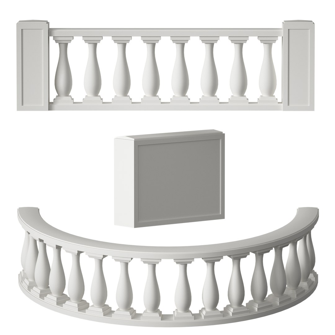 Balustrade Fencing Staircase Balcony Terrace Model - TurboSquid 2227785