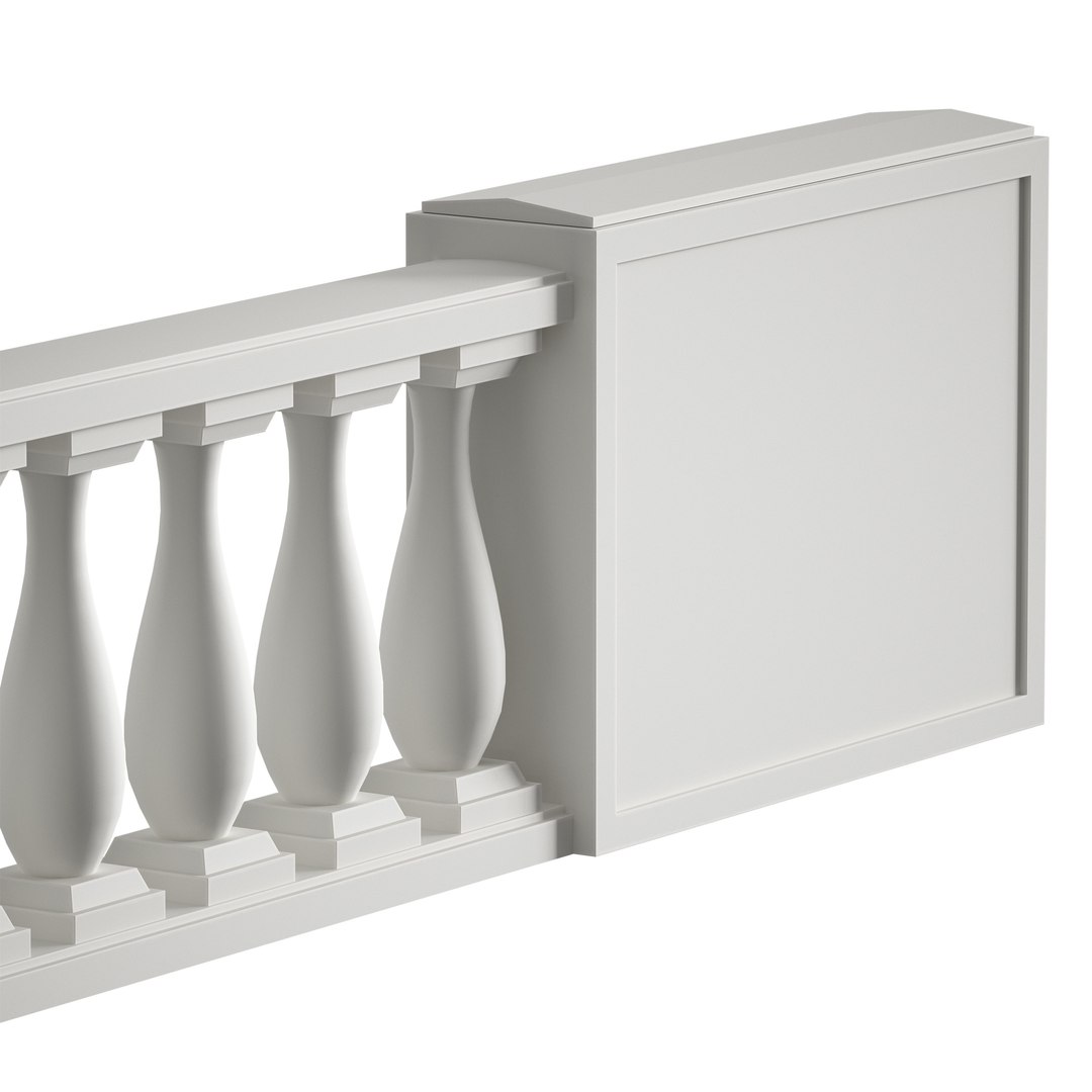 Balustrade Fencing Staircase Balcony Terrace Model - TurboSquid 2227785