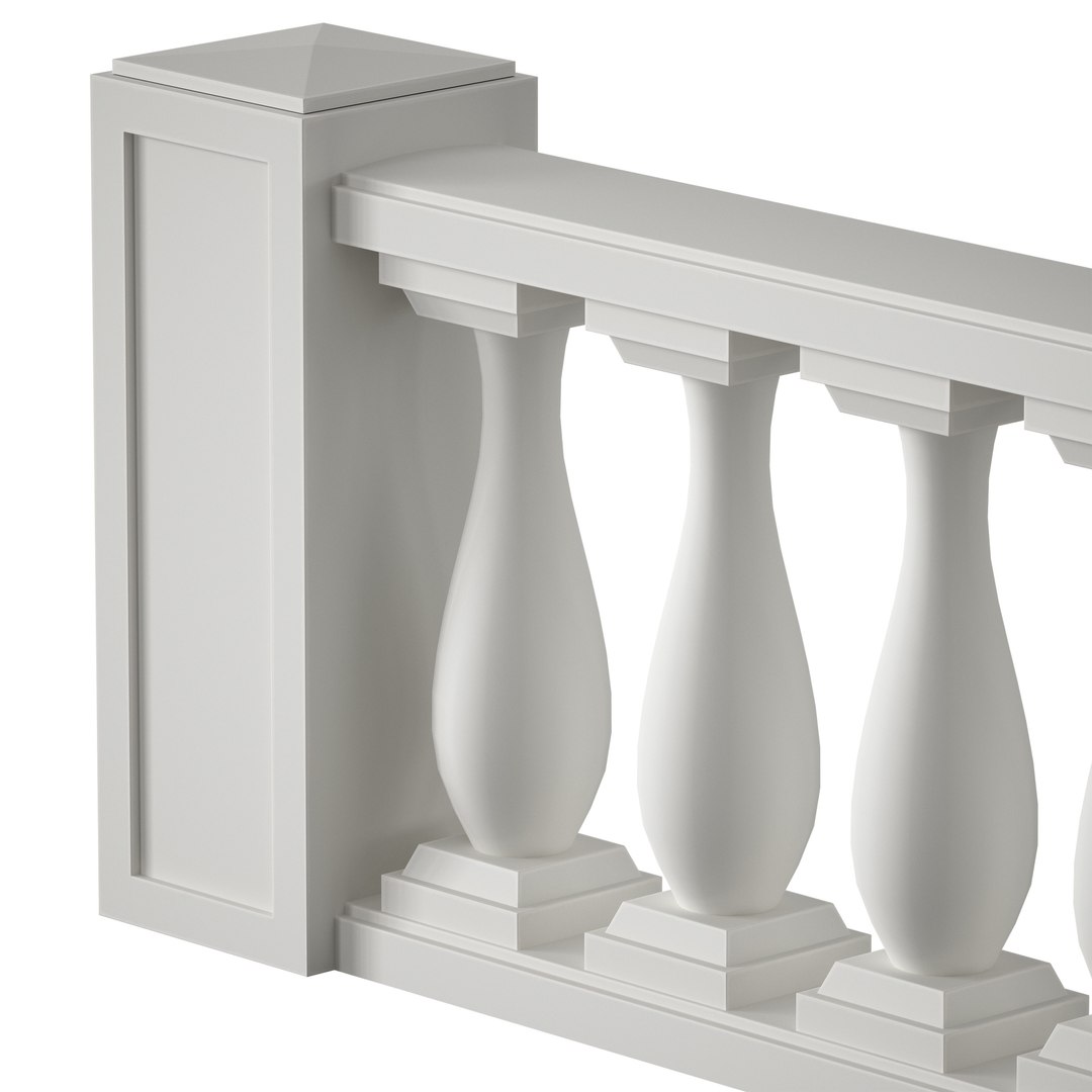 Balustrade Fencing Staircase Balcony Terrace Model - TurboSquid 2227785