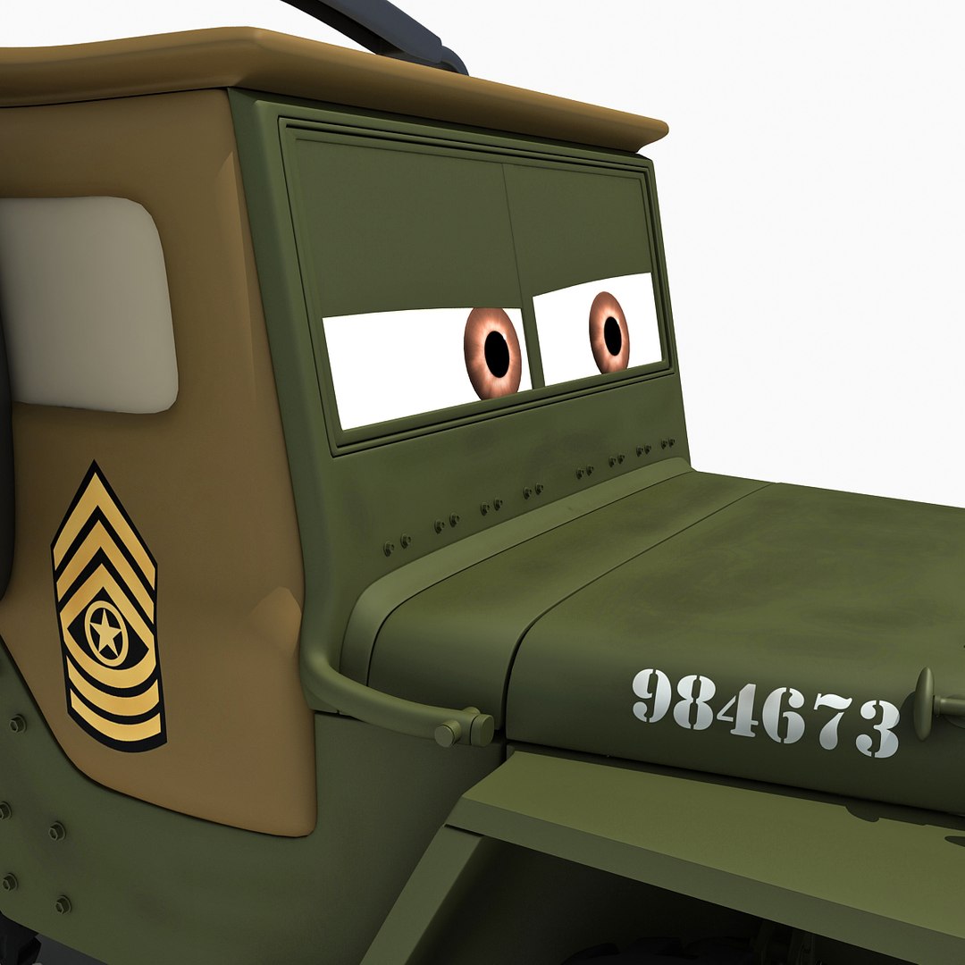 3d Model Sarge Characters Cars 2