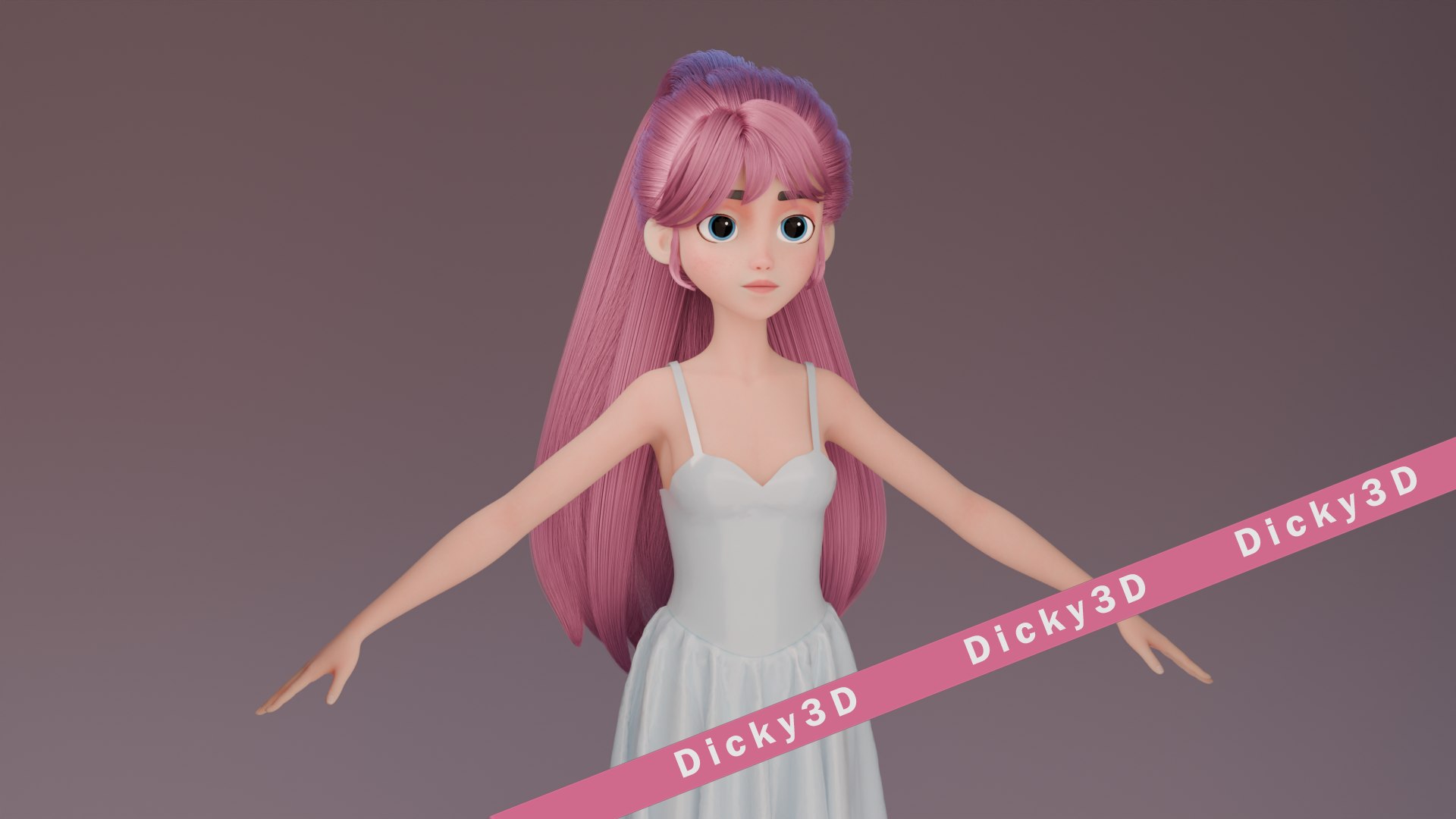 3D Blender Rigged Cartoon Girl - TurboSquid 2383544