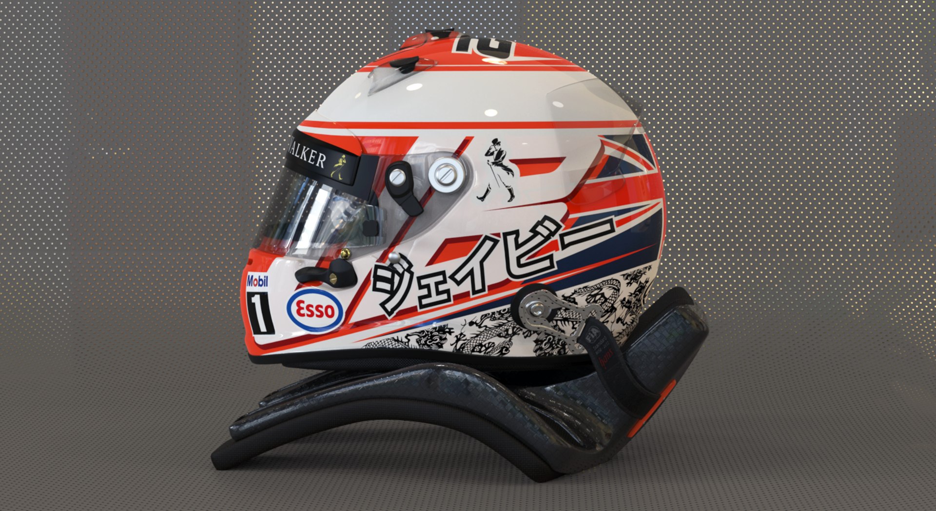 Racing Helmet Jenson Button 3d Model