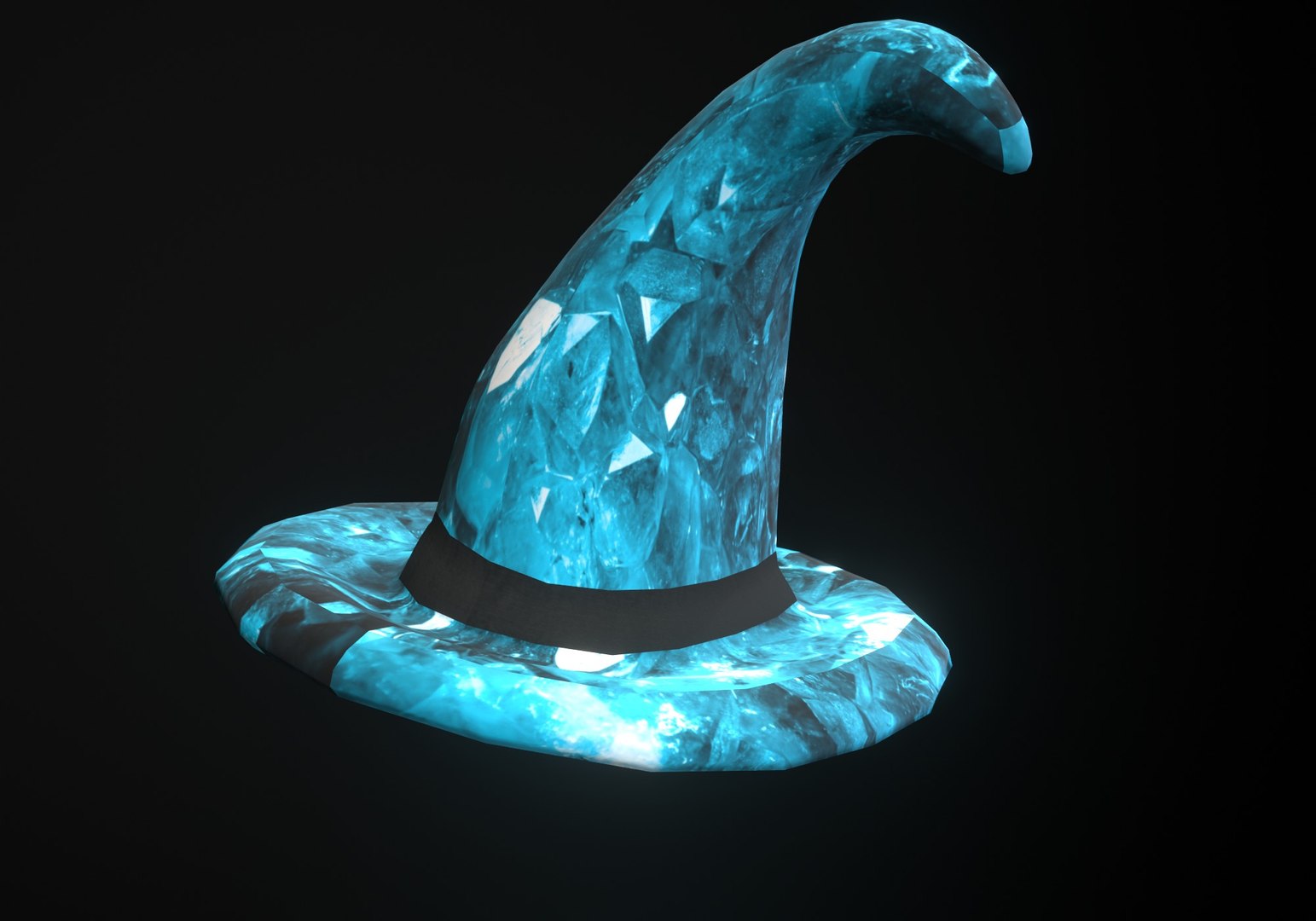 Low Poly Blue Witch Hat With Diamond Pattern 3D Model - TurboSquid 1892060