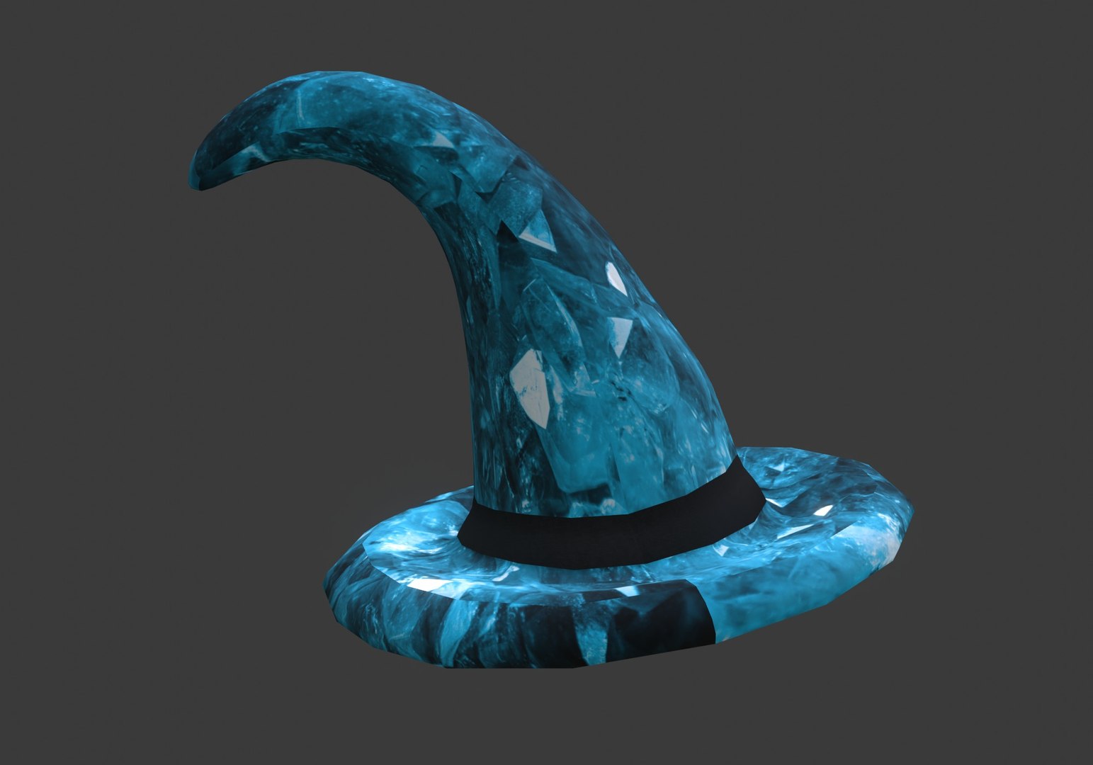Low Poly Blue Witch Hat With Diamond Pattern 3D Model - TurboSquid 1892060