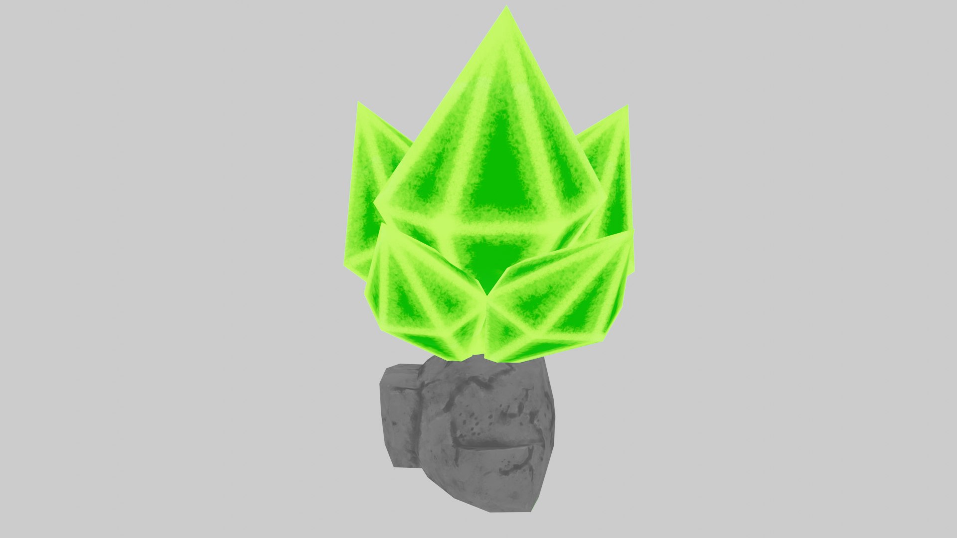 3D Green Stylized Rock Crystal Cluster Version 4 - TurboSquid 2127358