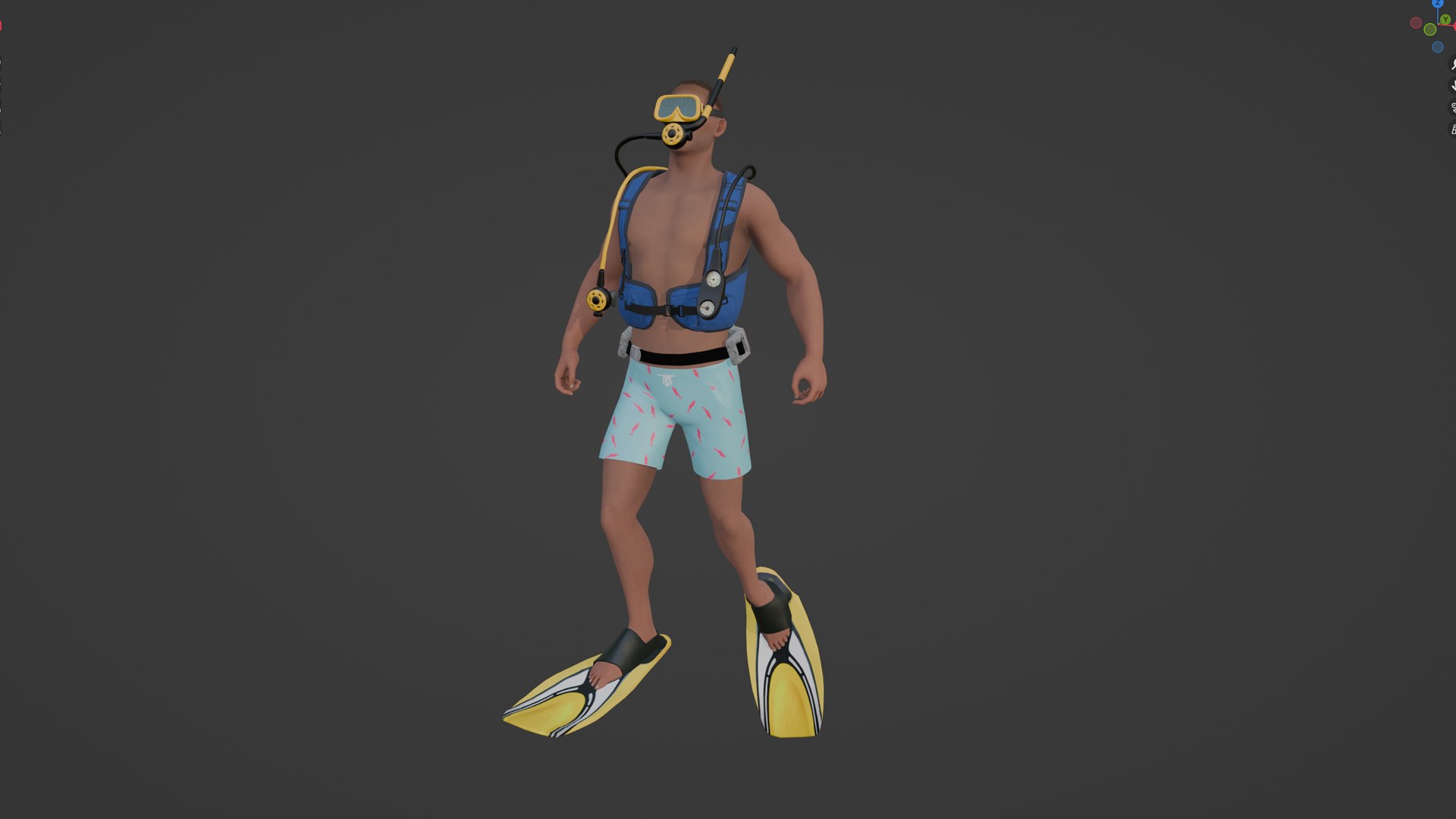 3D Male Scuba Diver Darin - TurboSquid 2262778