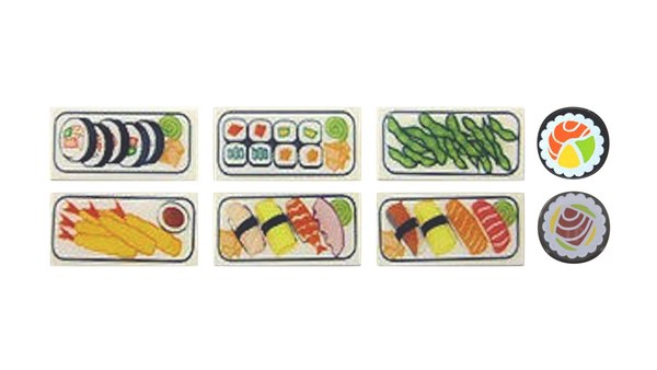 Lego Sushi Tiles model - TurboSquid 1811113