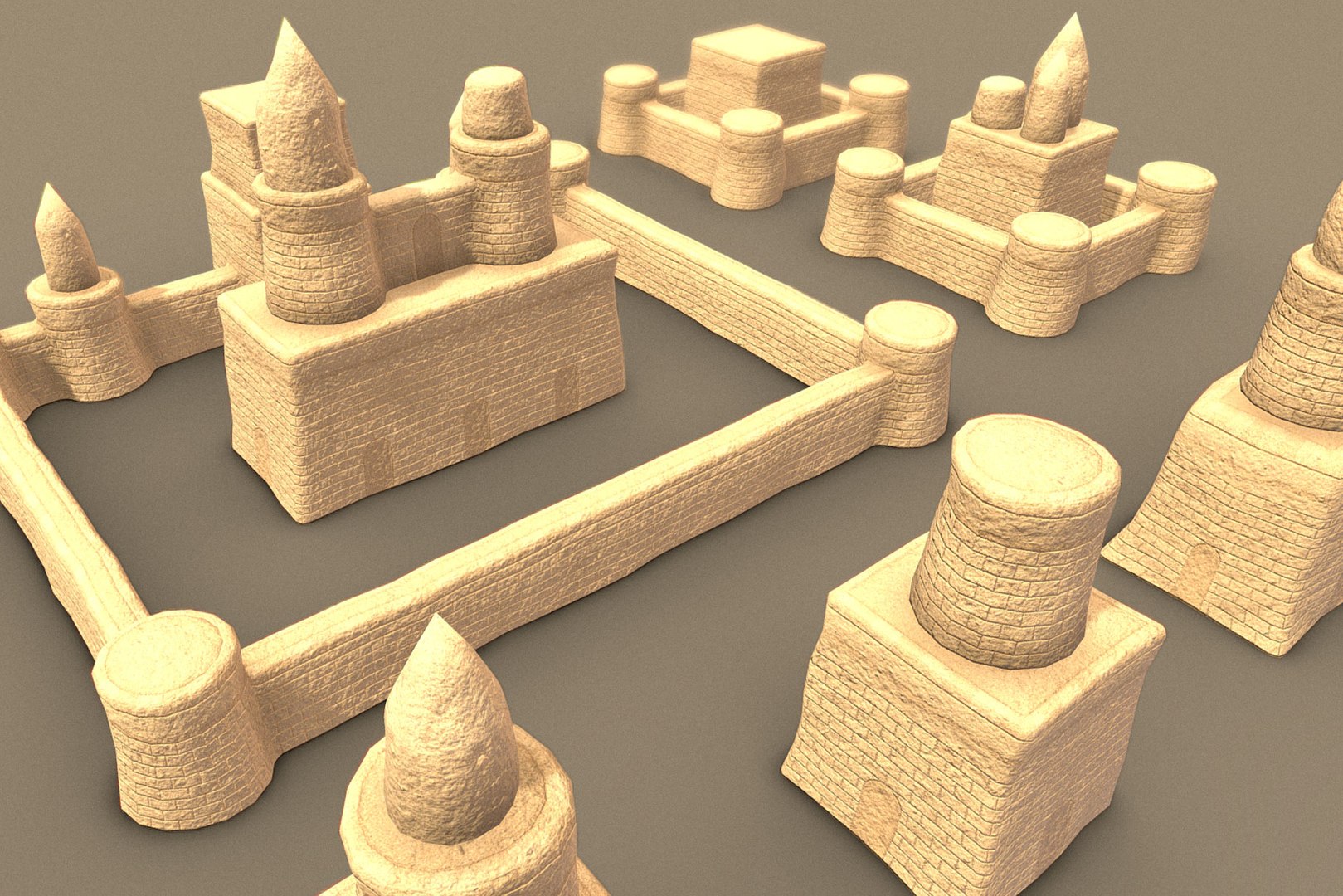 3D Sand Castles - TurboSquid 1538520