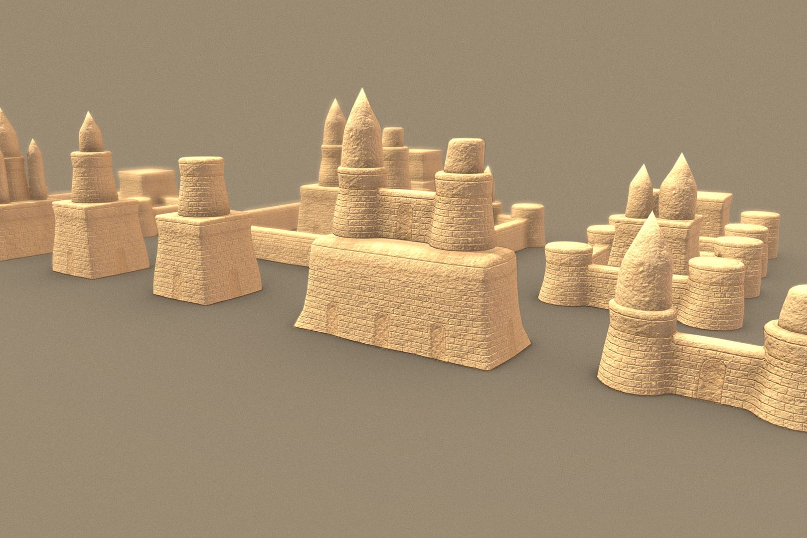 3D Sand Castles - TurboSquid 1538520