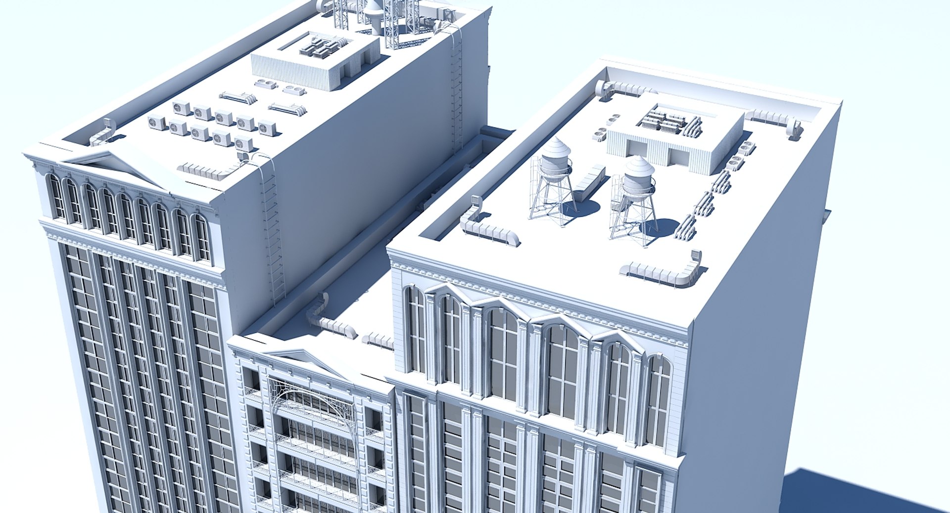 3D tenement building facades - TurboSquid 1303008