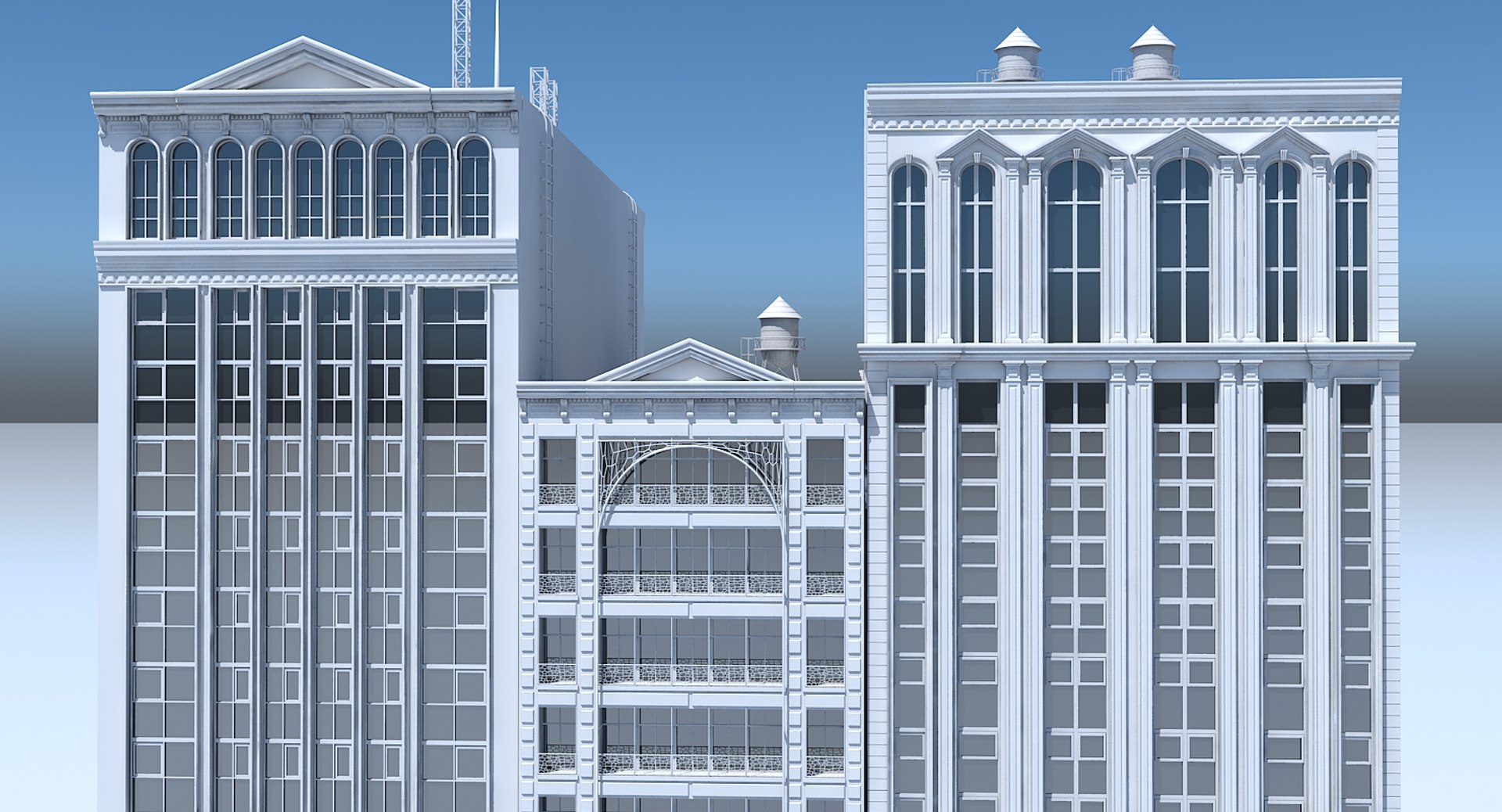 3D tenement building facades - TurboSquid 1303008