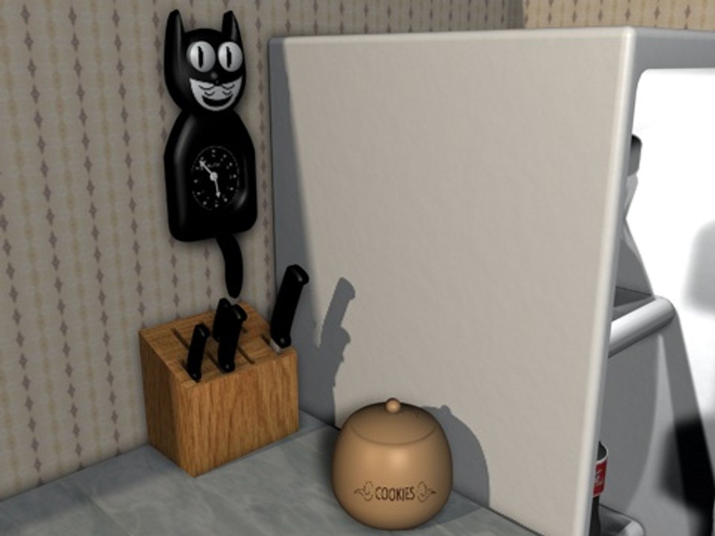 3d Model Cat Clock