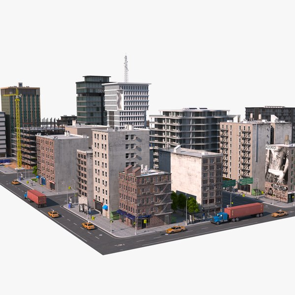 City street 3D model - TurboSquid 1585786