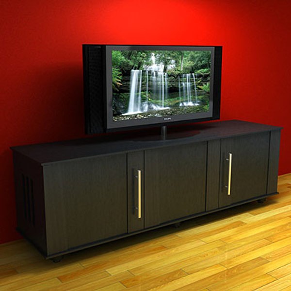 3d model rack lcd tv