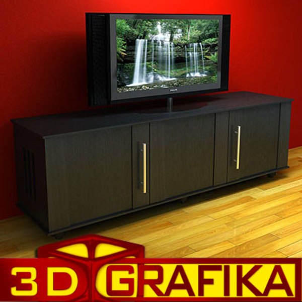 3d model rack lcd tv
