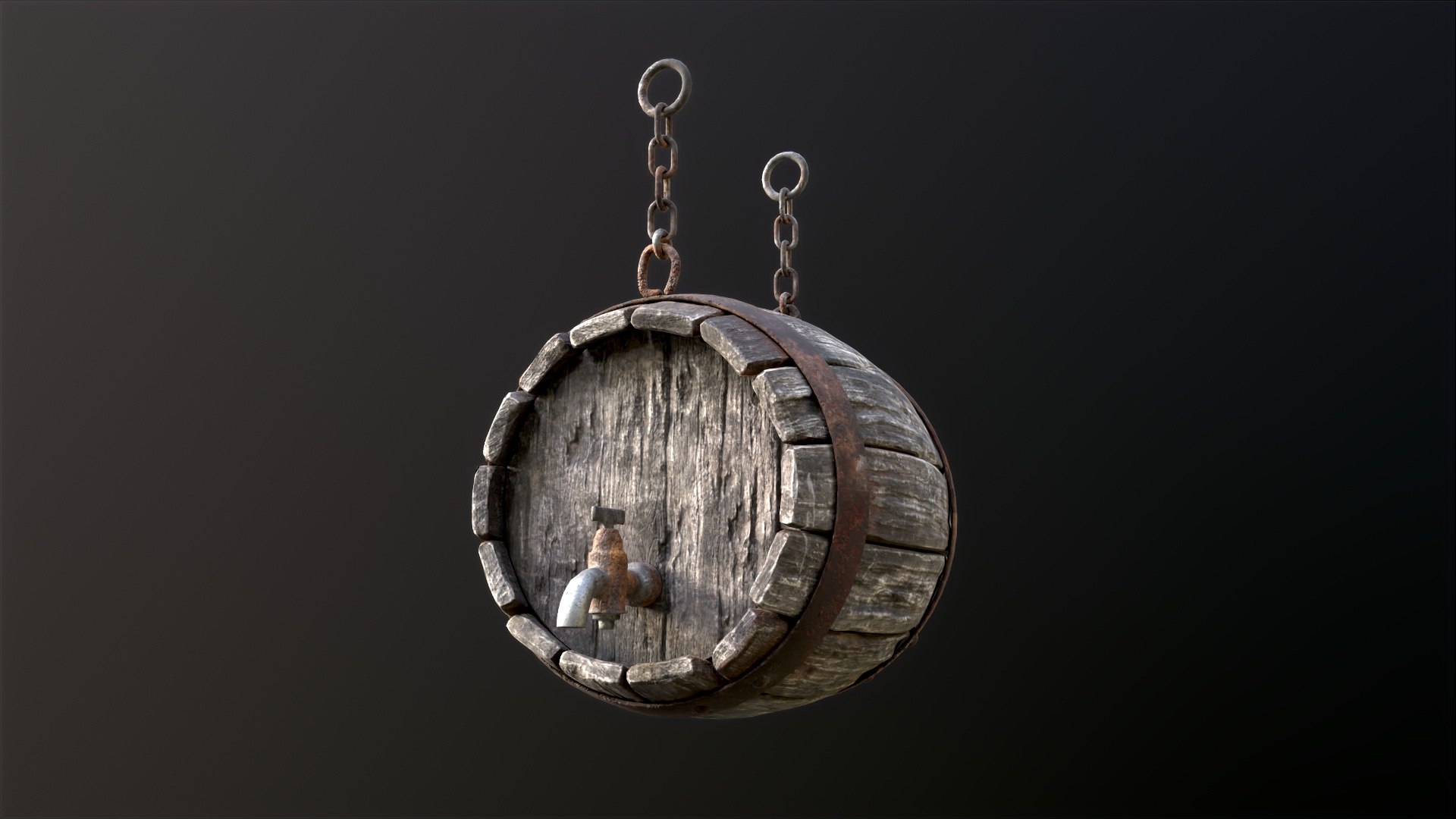 Vintage Beer Barrel Sign 3D - TurboSquid 2098945