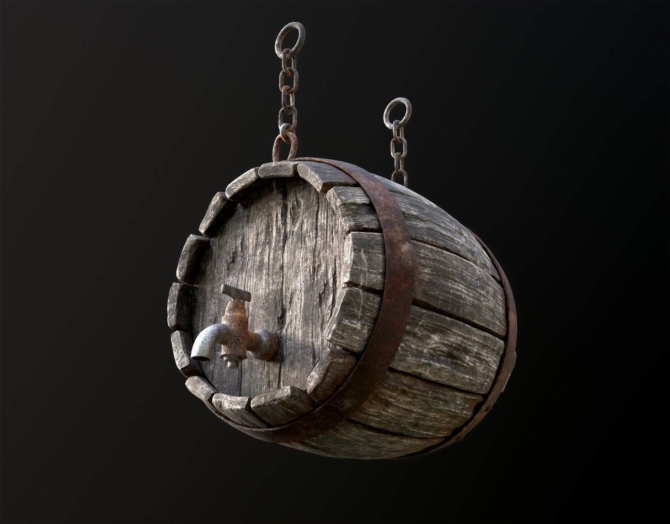 Vintage Beer Barrel Sign 3D - TurboSquid 2098945
