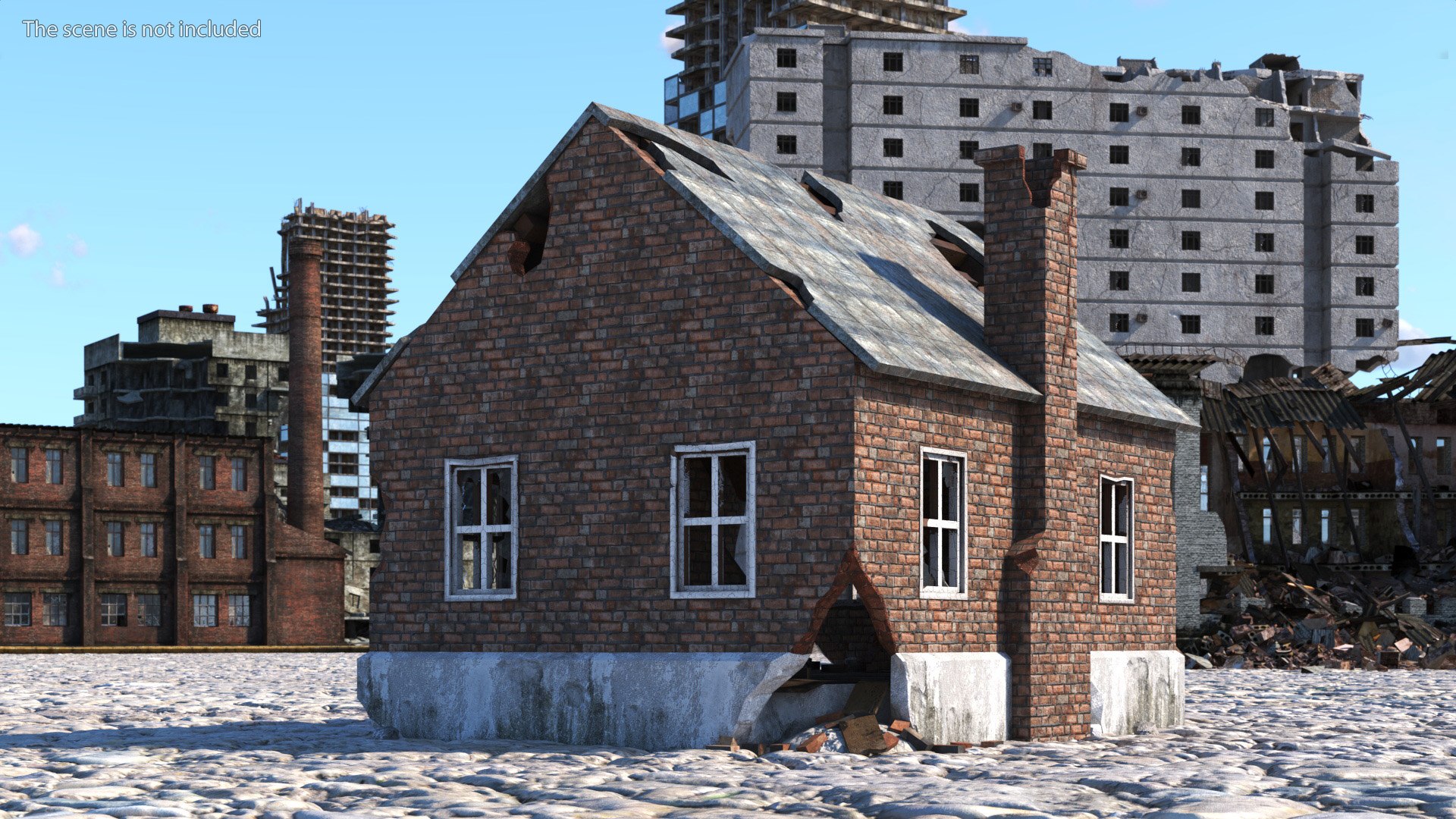 3D Destroyed Building Country House - TurboSquid 2292194
