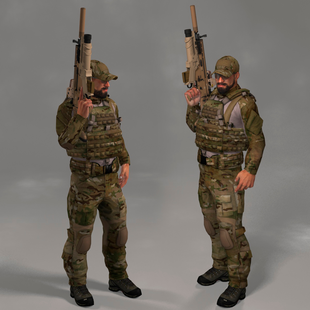 Military soldier rigged 3D model - TurboSquid 1258381
