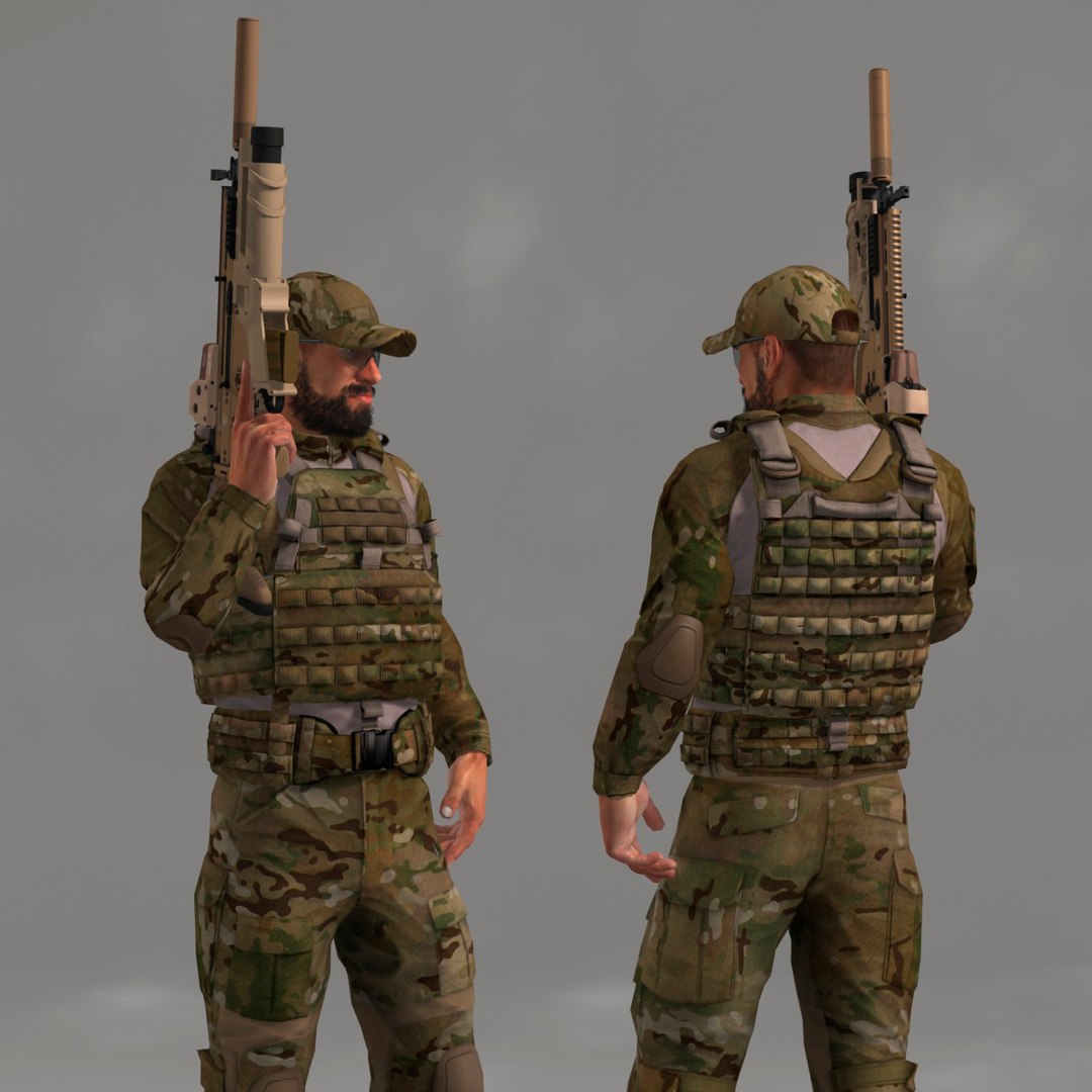 Military soldier rigged 3D model - TurboSquid 1258381