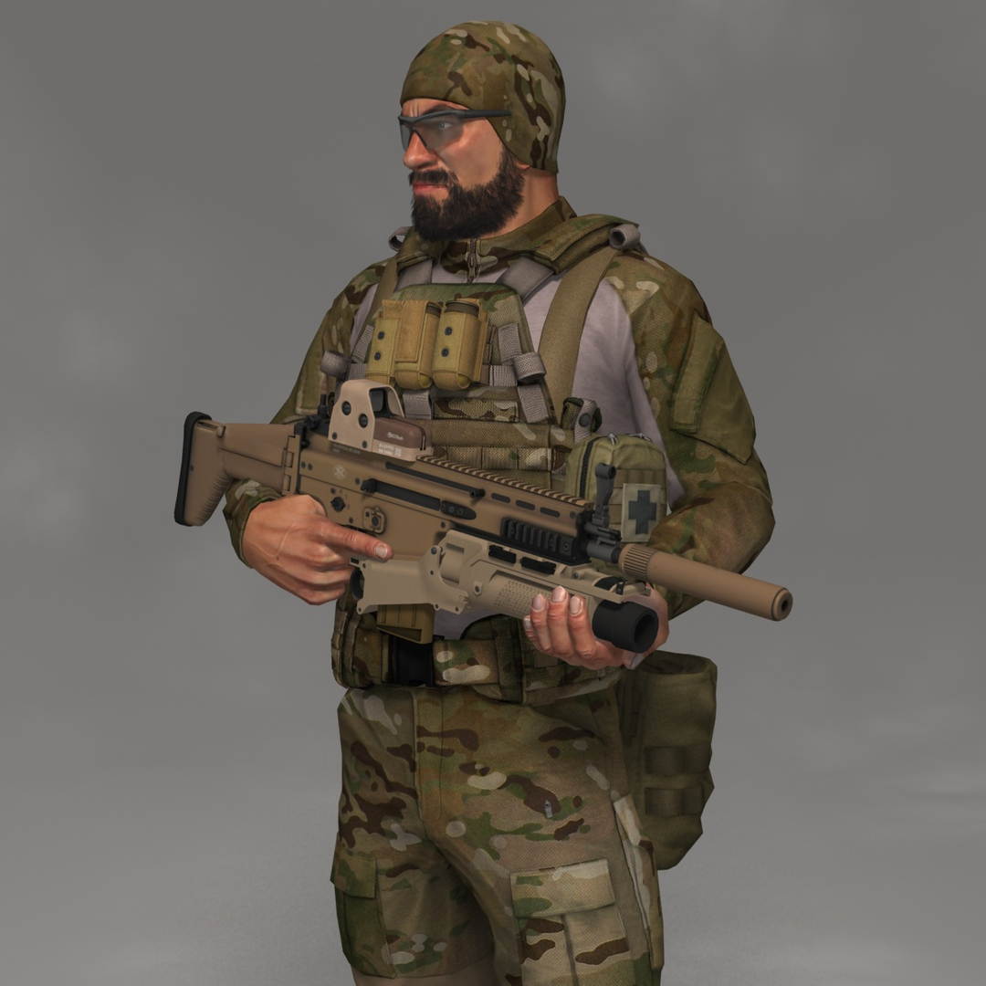 Military soldier rigged 3D model - TurboSquid 1258381