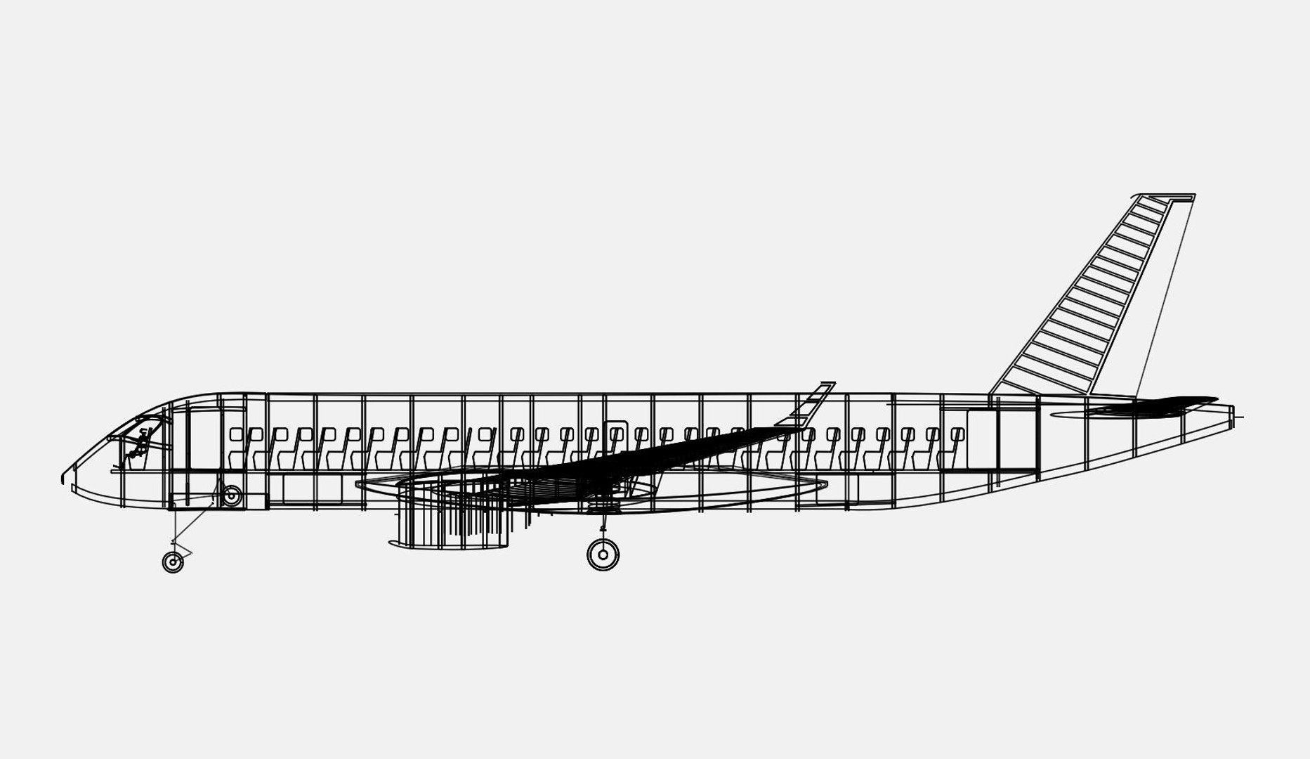 A220-300 Revised Passenger Aircraft Solid Assembly 3D Model ...