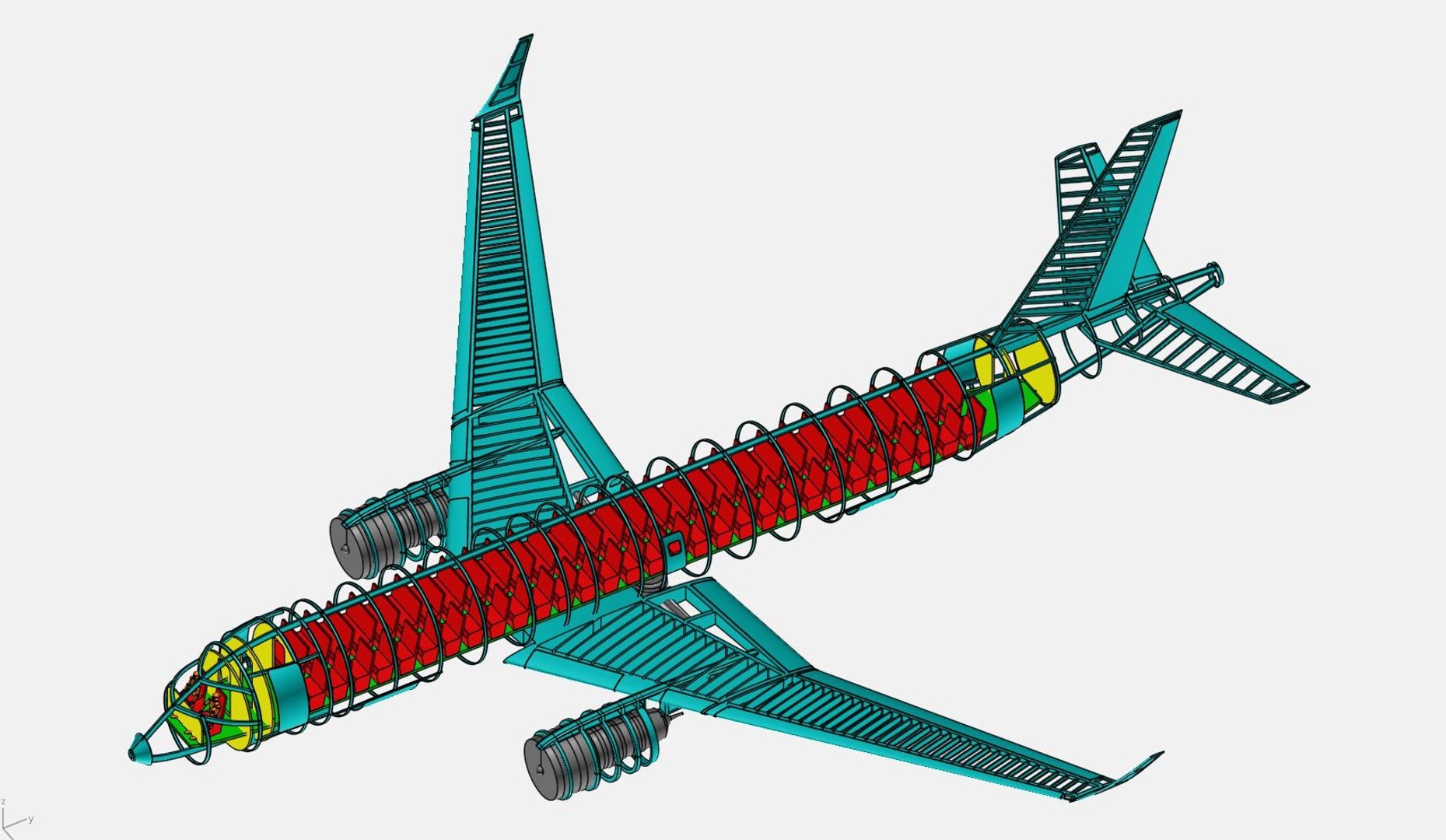 A220-300 Revised Passenger Aircraft Solid Assembly 3D Model ...