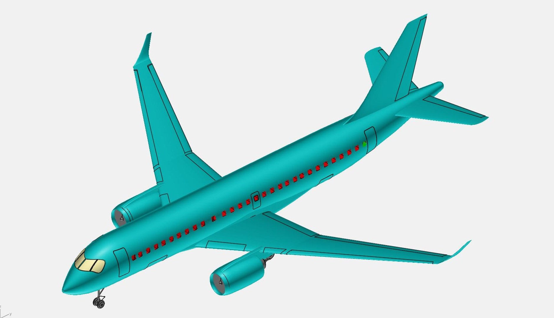 A220-300 Revised Passenger Aircraft Solid Assembly 3D Model ...