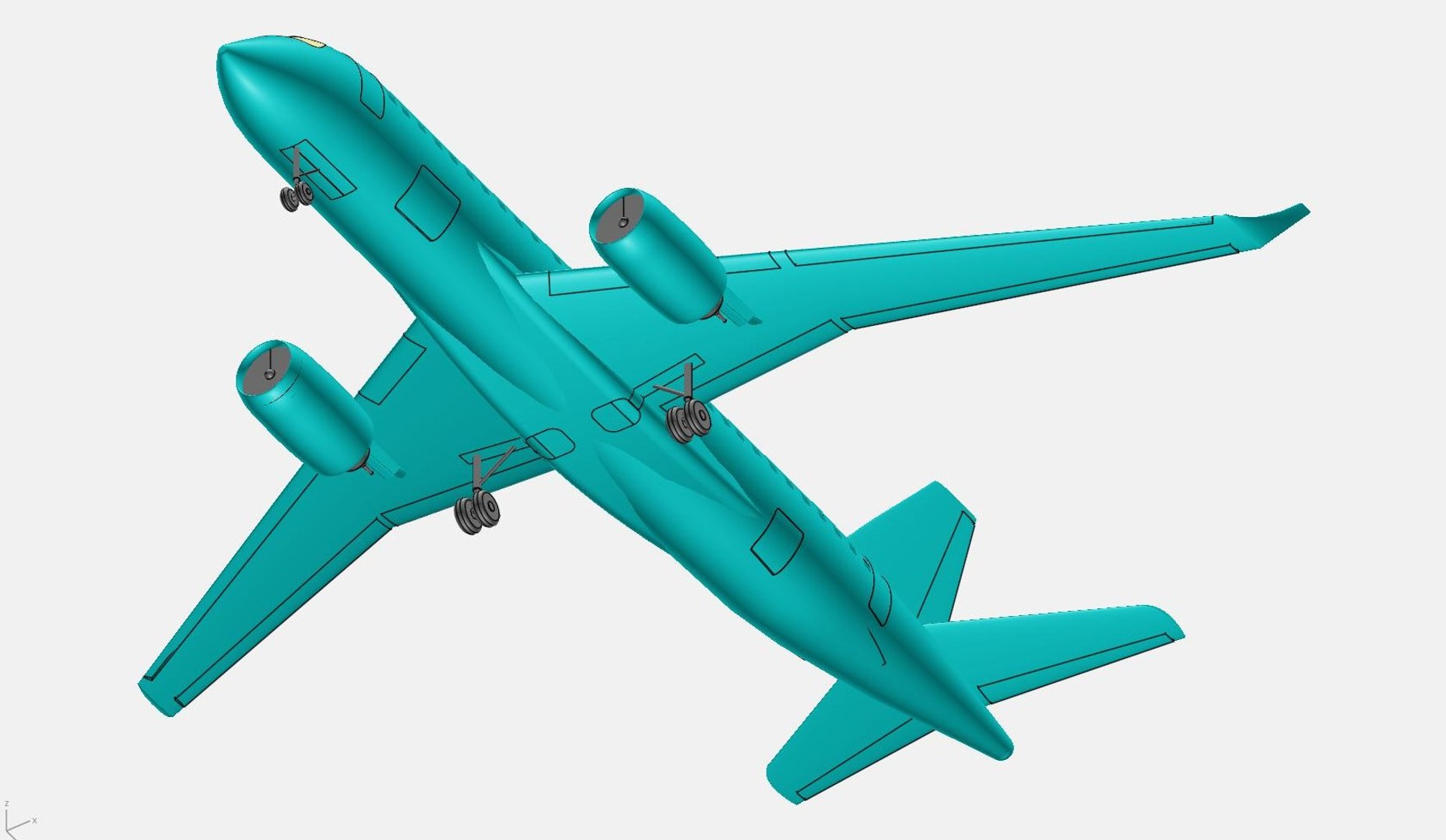 A220-300 Revised Passenger Aircraft Solid Assembly 3D Model ...