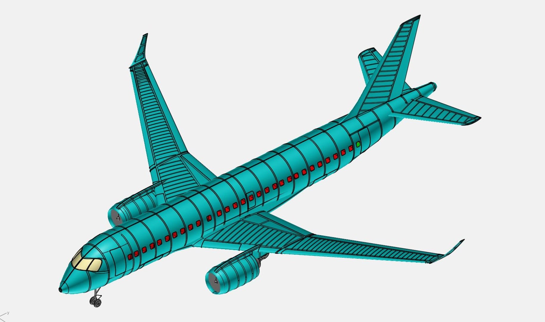 A220-300 Revised Passenger Aircraft Solid Assembly 3D Model ...